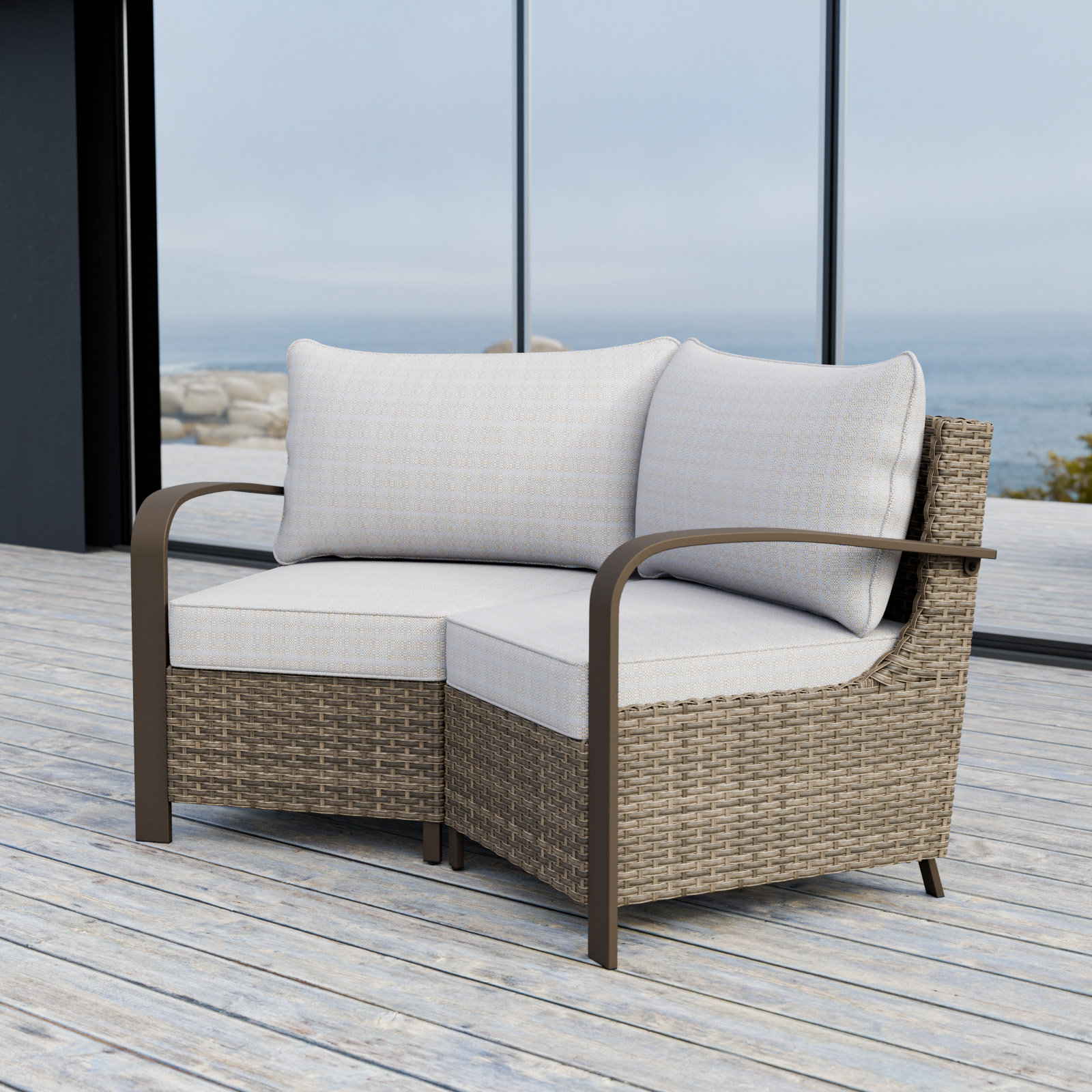 EAGLE PEAK Wicker Outdoor Patio Chair with Cushions(Set of 2) | Wayfair