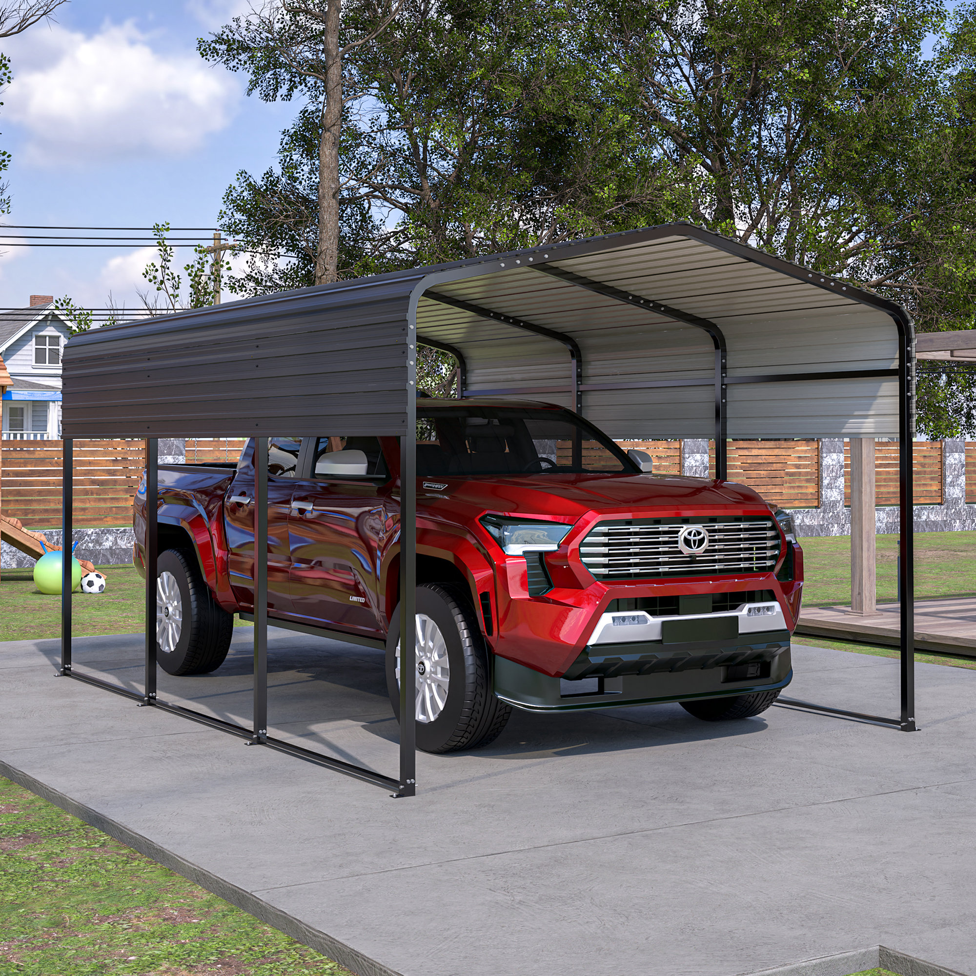 INMITOM Metal Carport, Outdoor Car Shelter All Weather, Heavy Duty ...