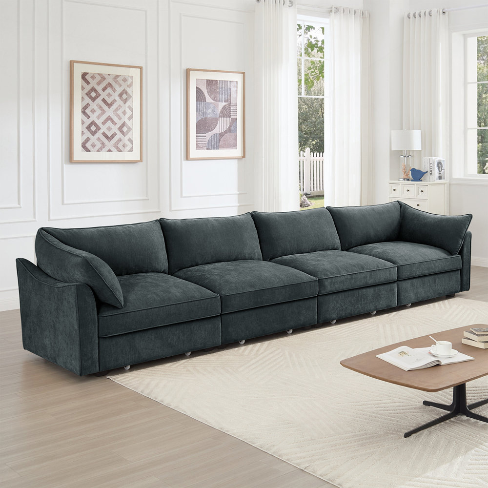 Latitude Run® Super Large Wide and Deep Seat Sofa Couch for 4 Persons ...