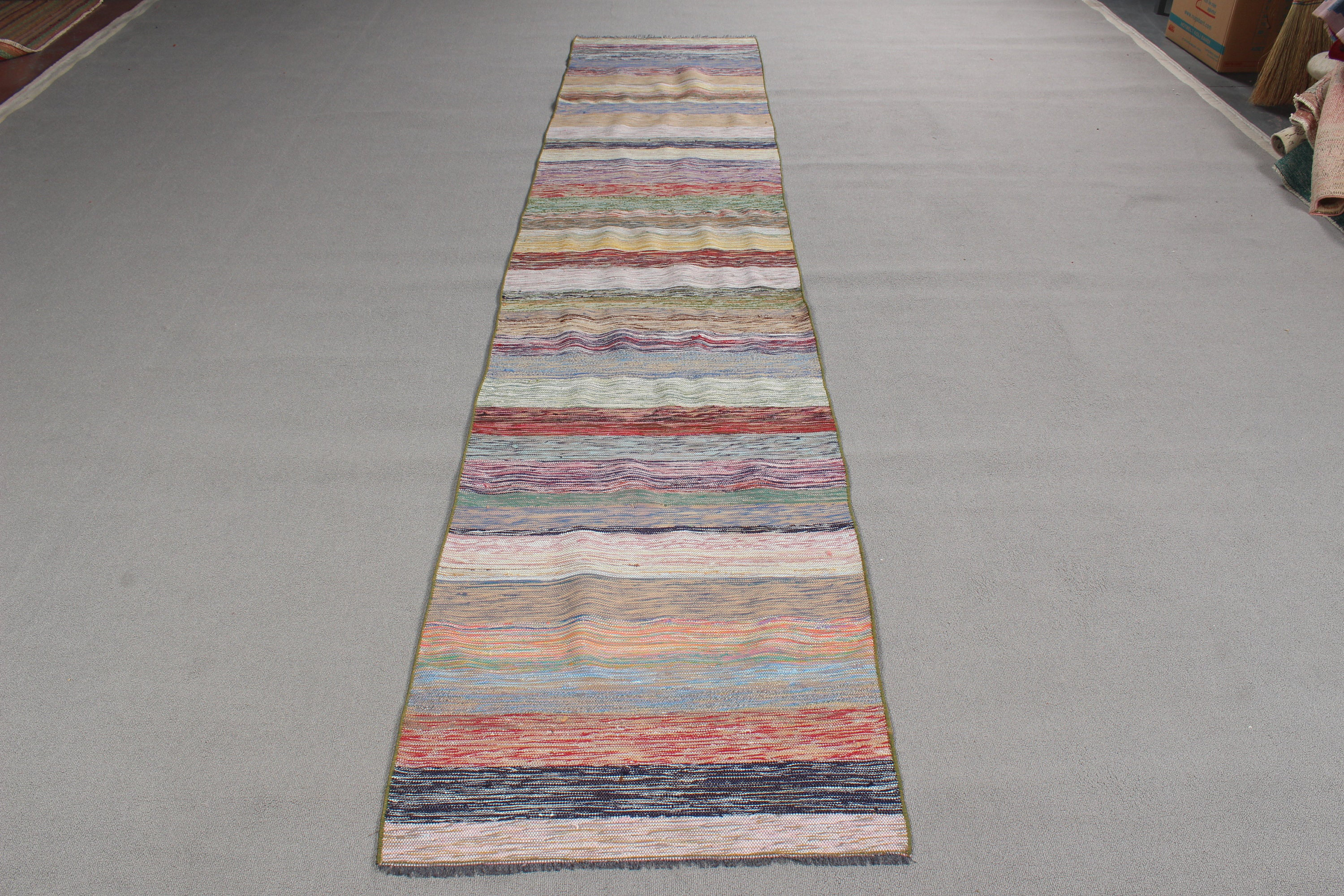 Foundry Select Vintage Turkish Anatolian Striped Rainbow Runner Rug ...