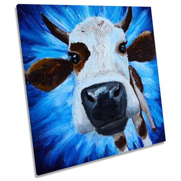 Brambly Cottage Z1916 Funky Cow Face - Wrapped Canvas Print | Wayfair.co.uk