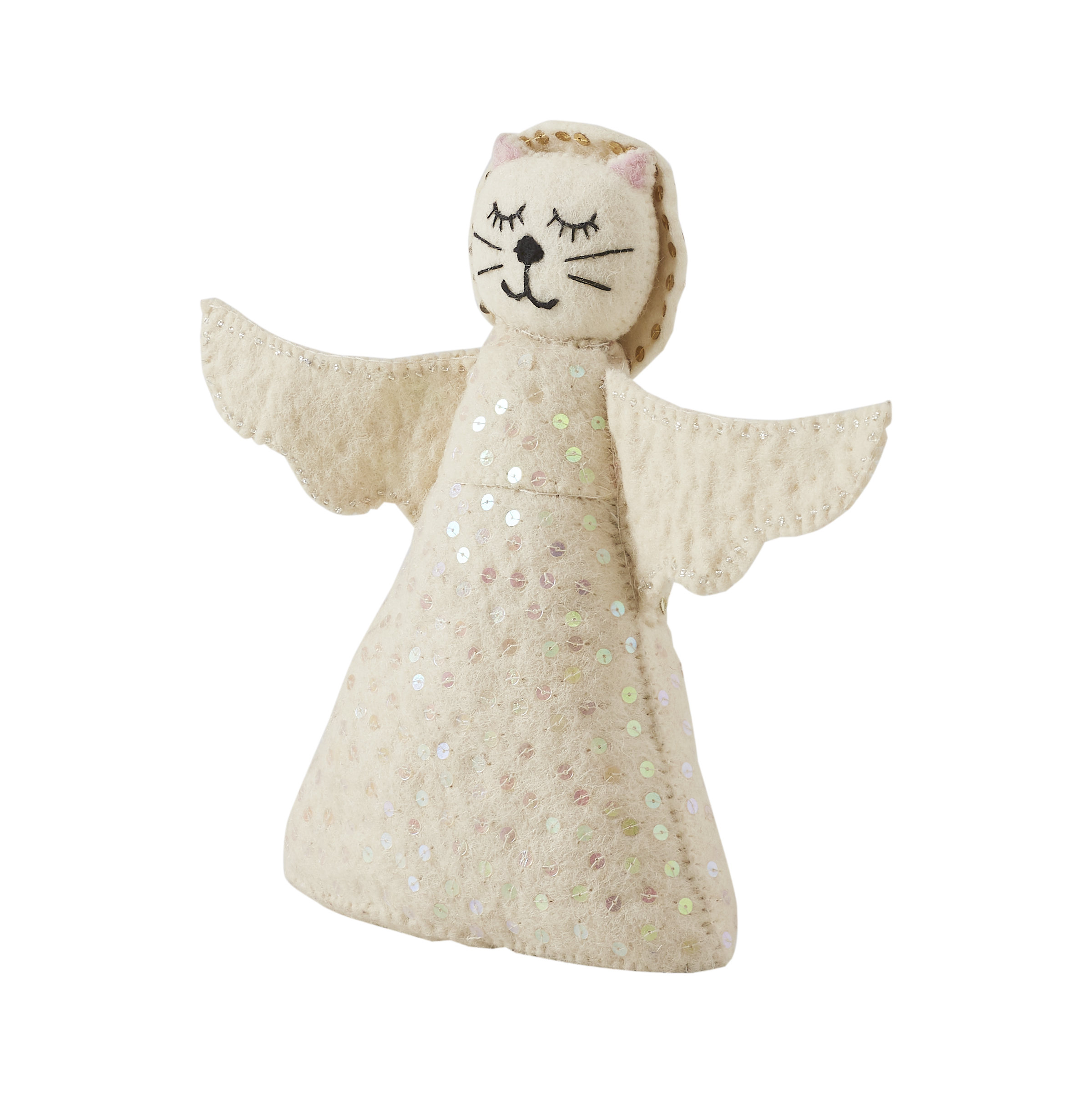 The Holiday Aisle® Cat Angel Handmade Felt Christmas Tree Topper in ...
