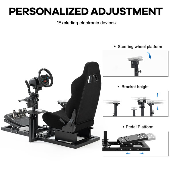 Anman Flight Simulator Bracket Racing Simulator Stand NO Steering Wheel ...