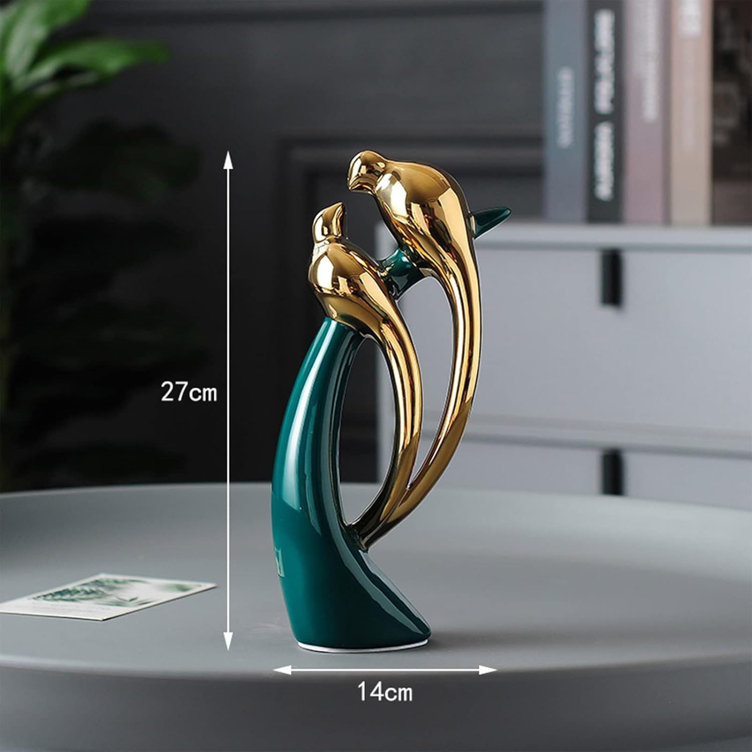 Mercer41 Modern Abstract Art Ceramic Statue Birds Statues Gold Ceramic ...