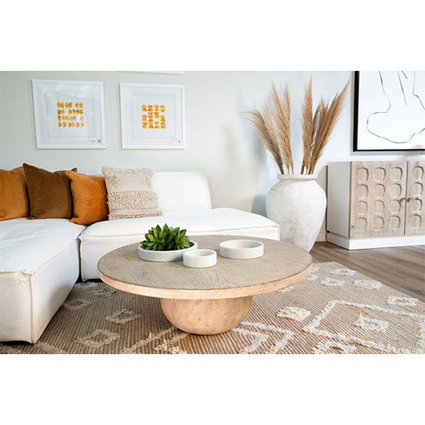 Joss & Main Jepsen 42" Round Reclaimed Pine Modern Coffee Table with ...