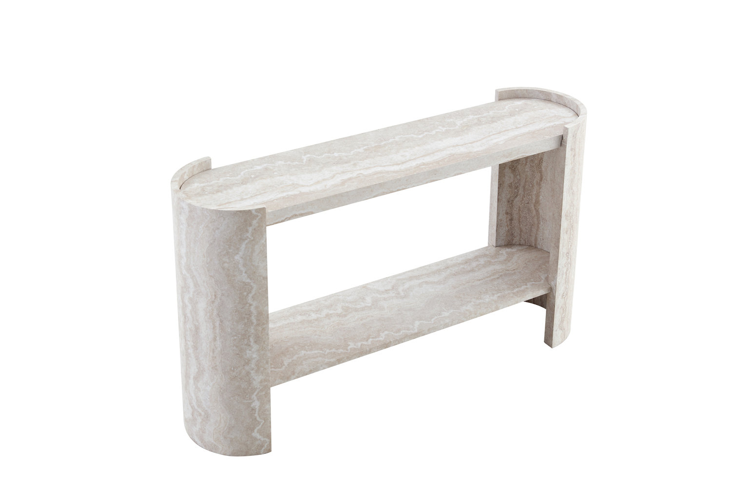 Latitude Run® Double-Layer Curved Foyer Table with Minimalist Design ...