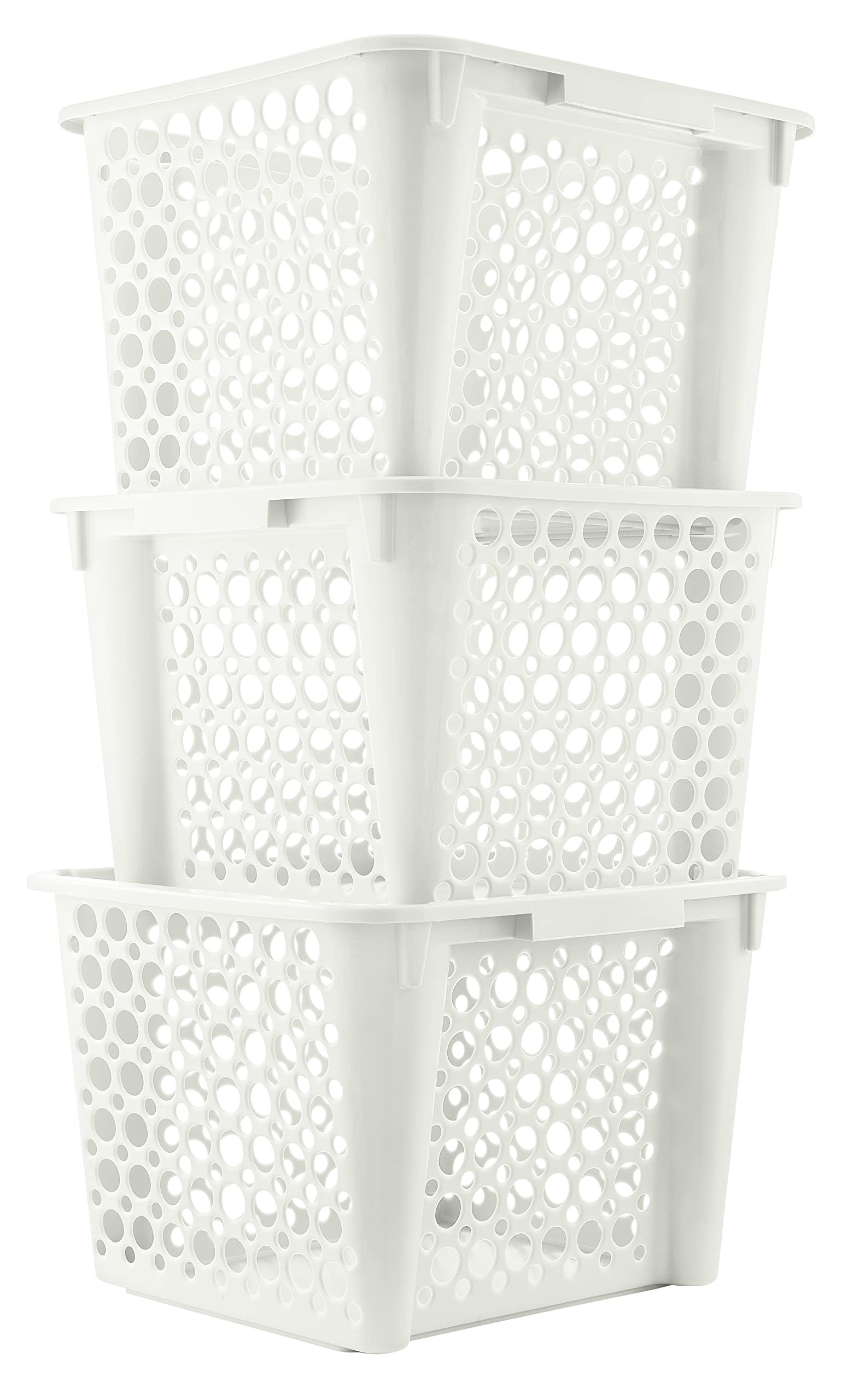 Rebrilliant Organize Your Home Large Stackable White Storage Containers ...