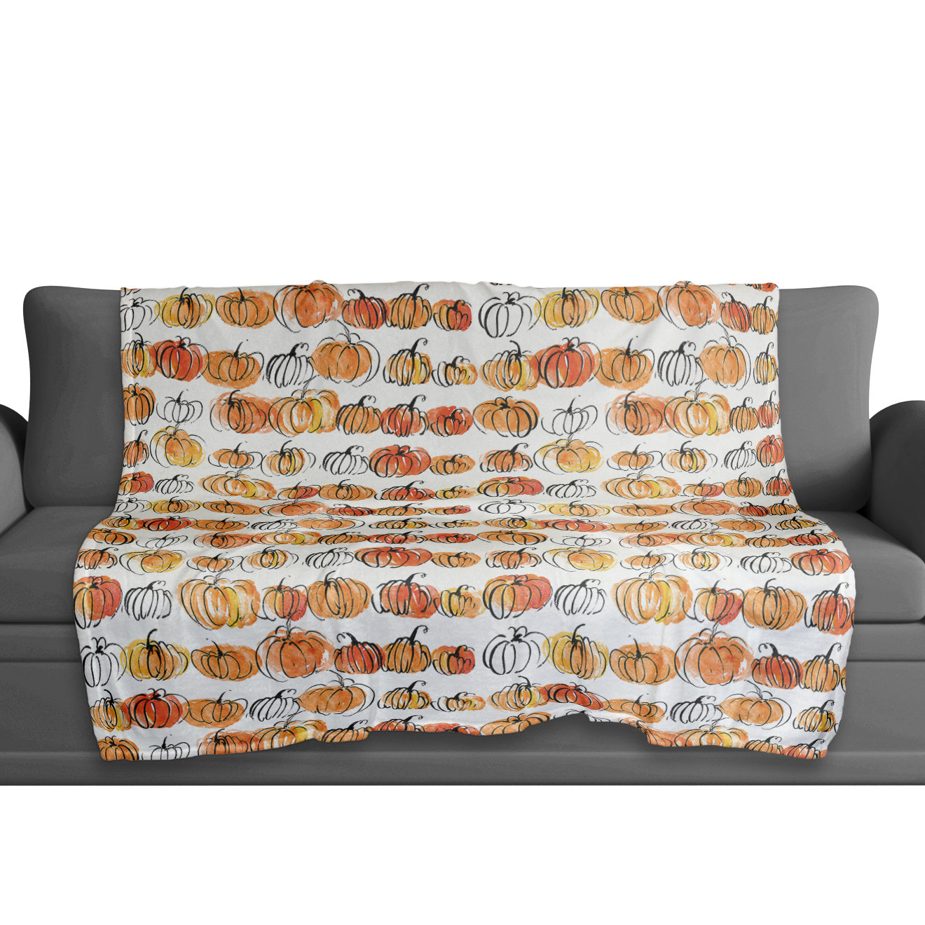 Designs Direct Creative Group Watercolor Pumpkins Throw | Wayfair