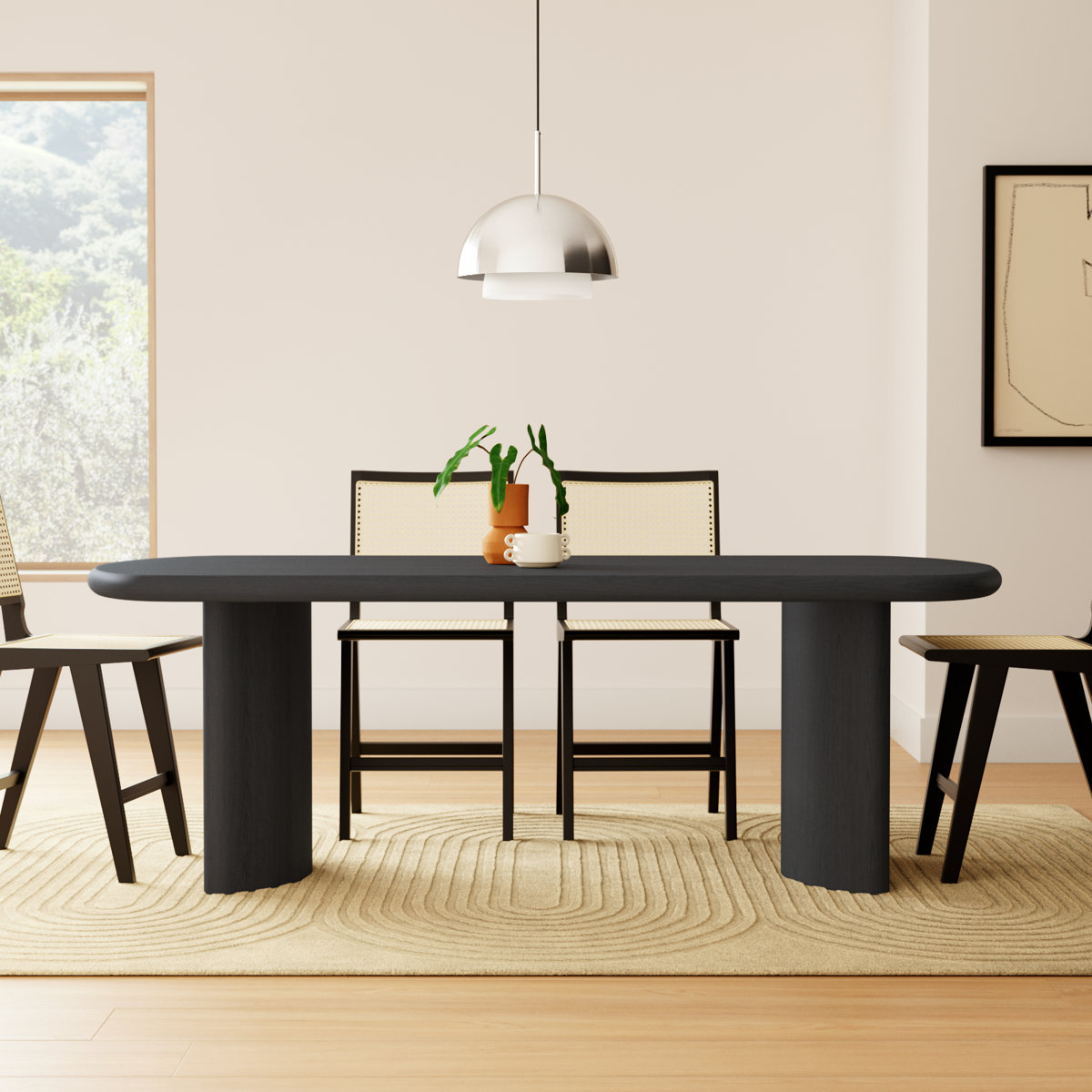 AllModern Circa 84" Curved Leg Dining Table & Reviews | AllModern