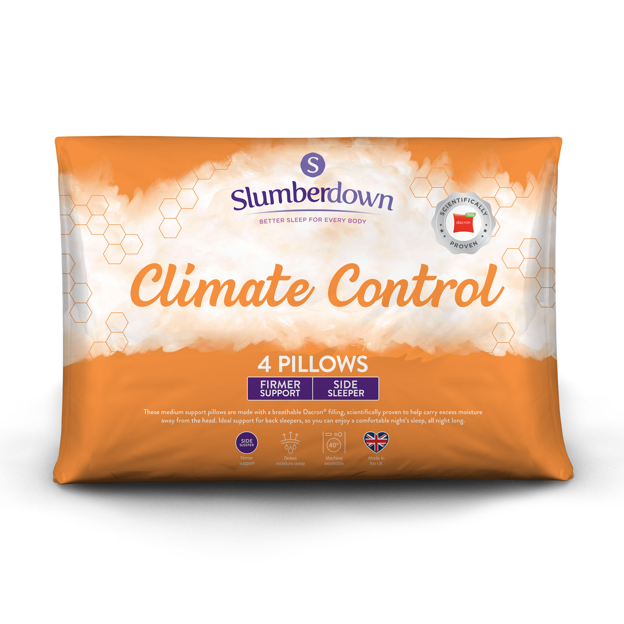 Slumberdown Climate Control Firm Support Pillow – Temperature ...