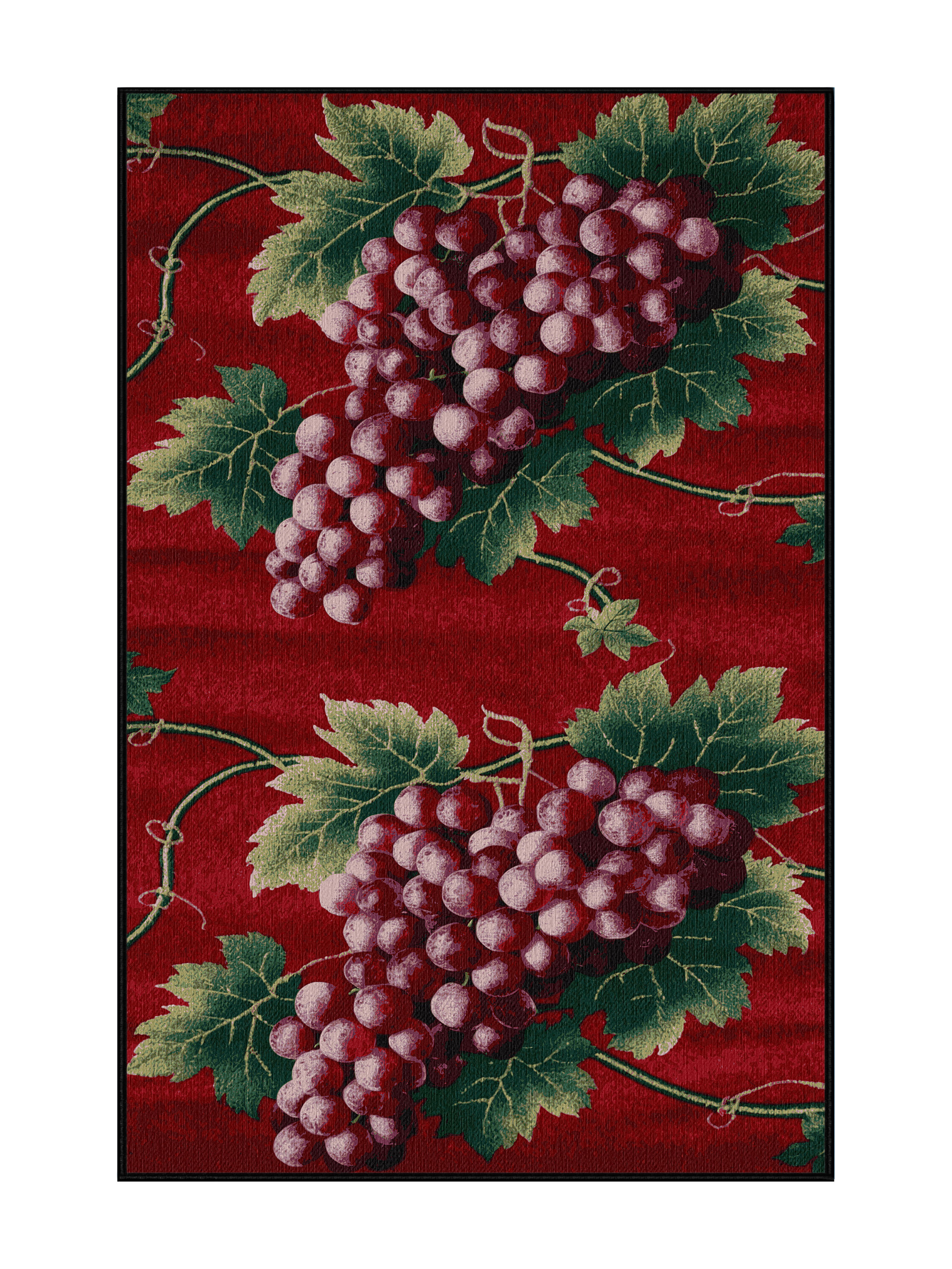 Wildon Home® Washable Grape Red Globe Fruits Area Rug | Wayfair