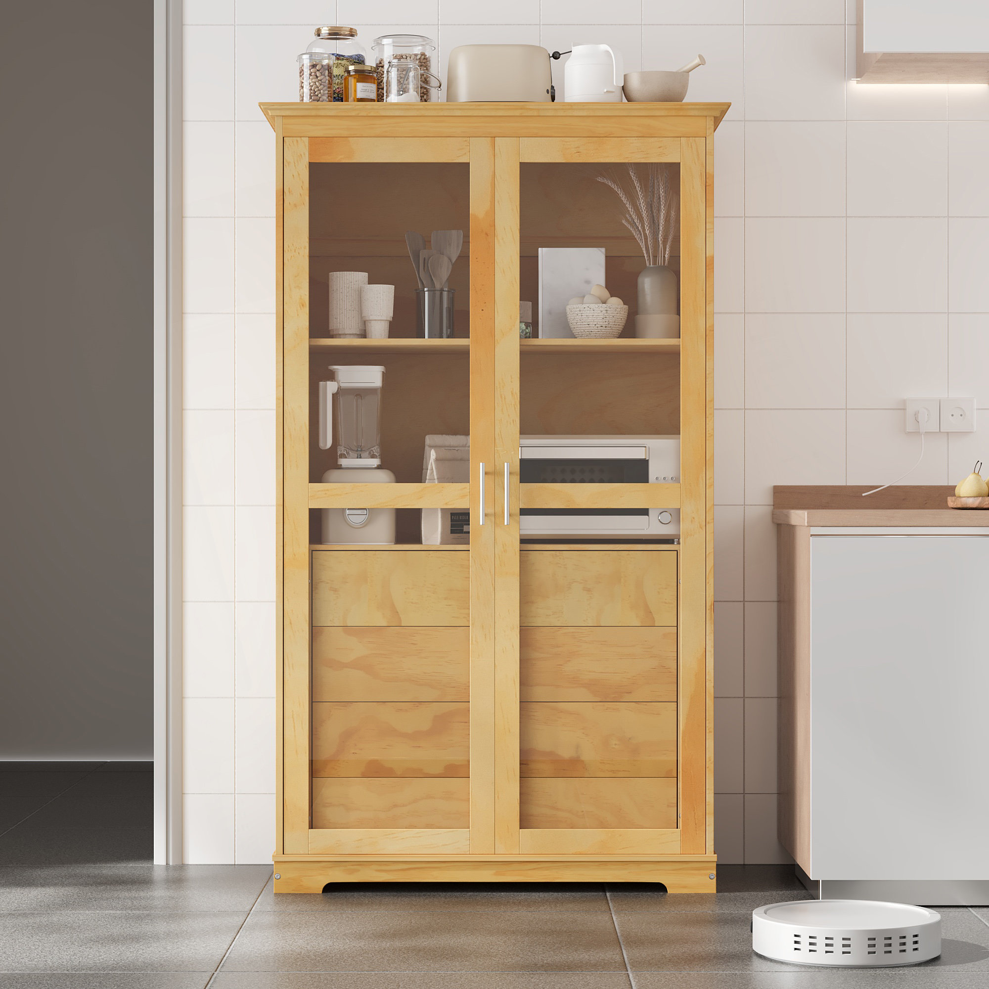 Loon Peak Kitchen Pantry, Freestanding Kitchen Storage Cabinet, Display ...