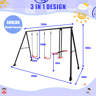 SUMIJ 3 in 1 Metal Swing Set Outdoor for Kids, ASTM Heavy Duty Swing ...