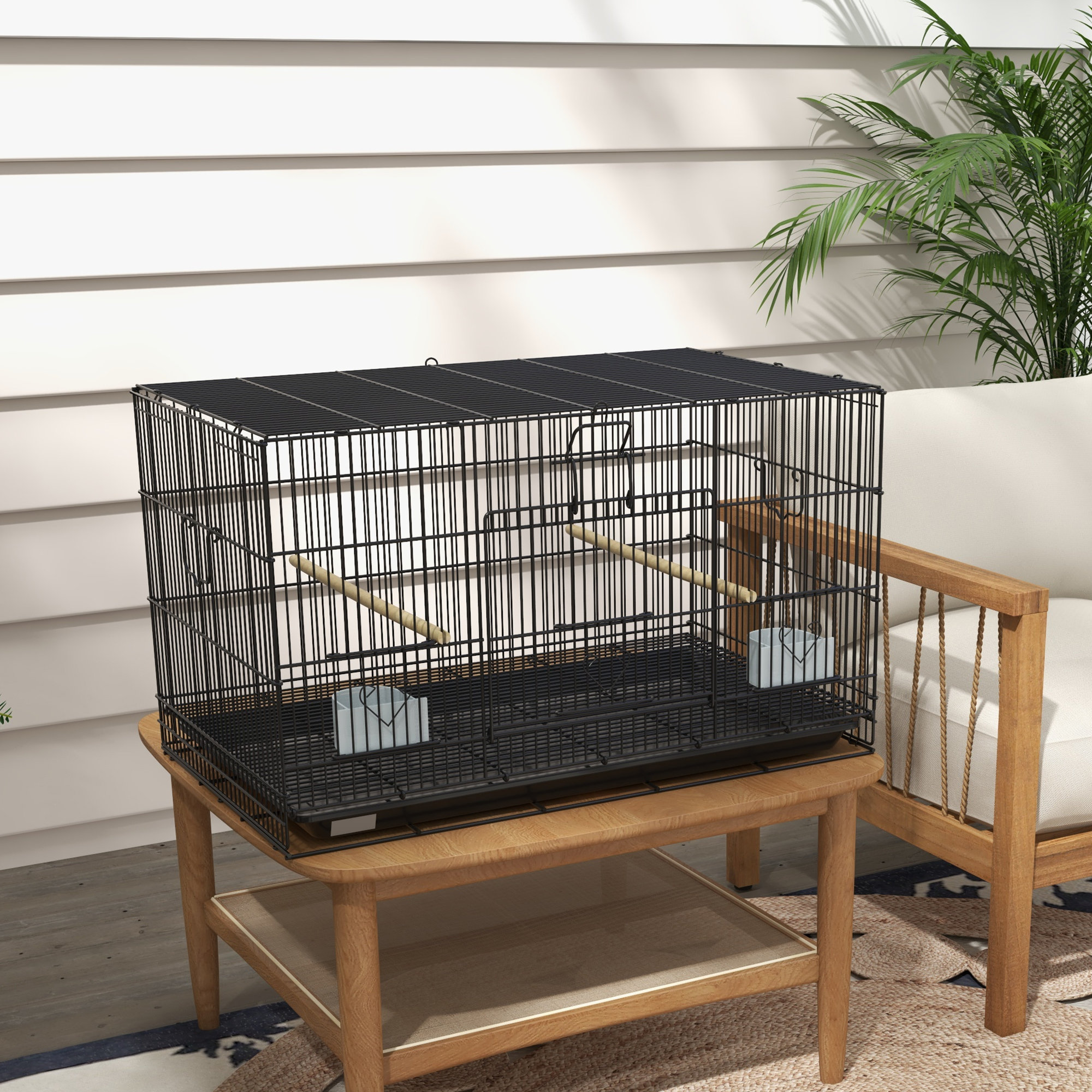 Tucker Murphy Pet™ Ginnie 17.7'' Steel Floor Bird Cage with Perch ...