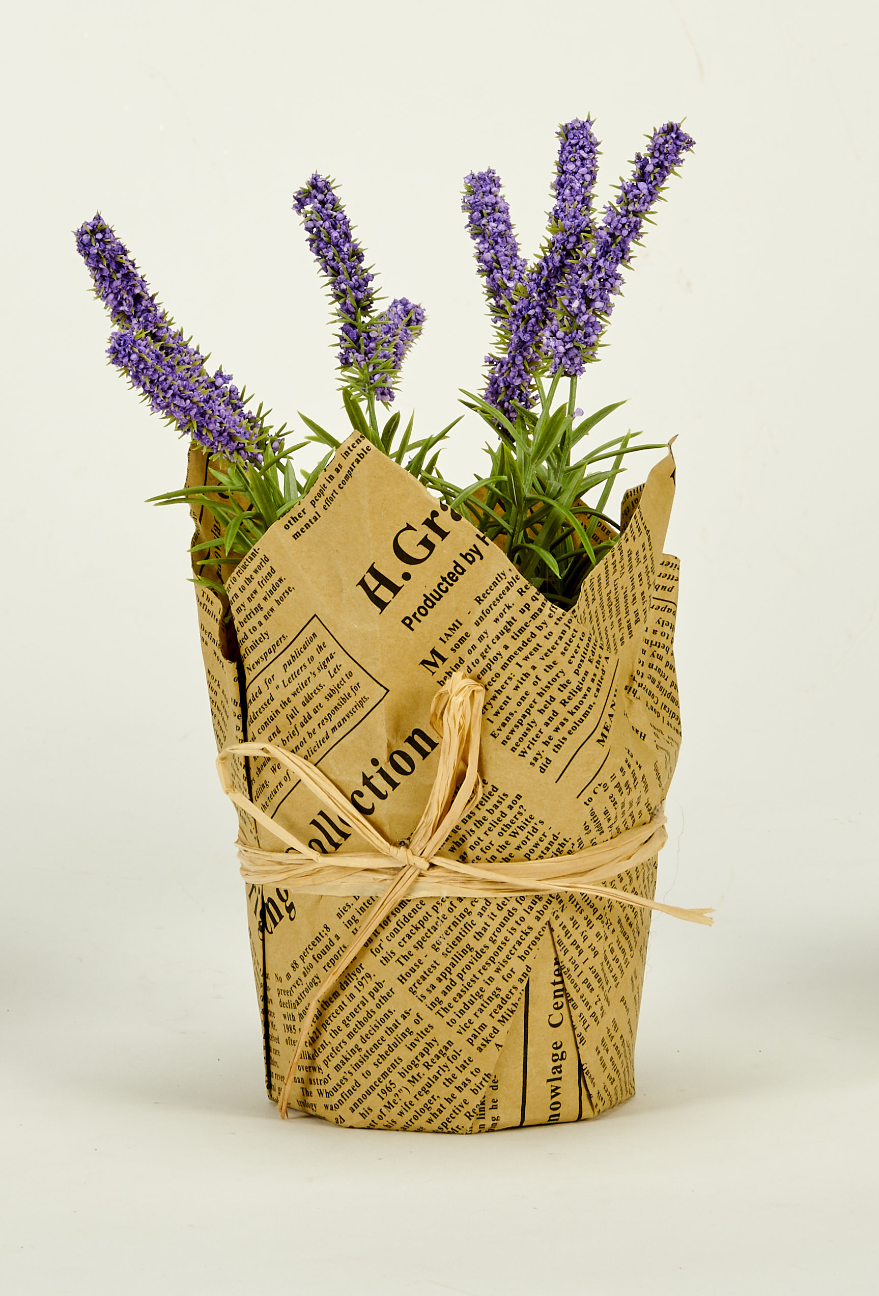 Primrue 9" Artificial Lavender in 4" Pot with Newspaper | Wayfair