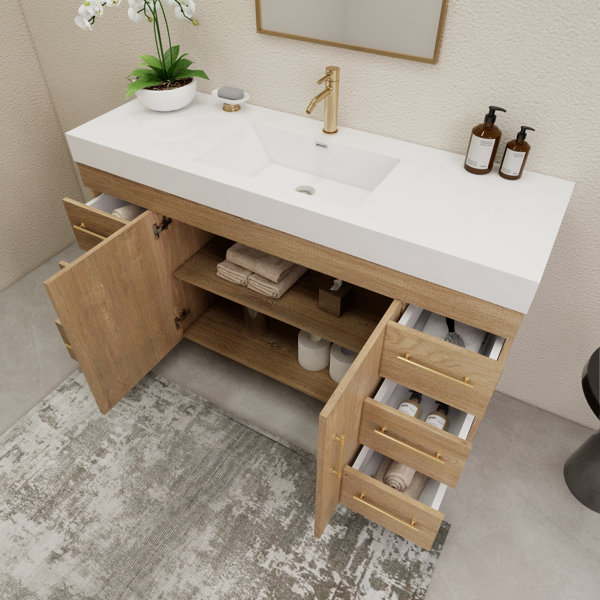 Morenobath 59" Single Bathroom Vanity Set with Drawers and Doors ...