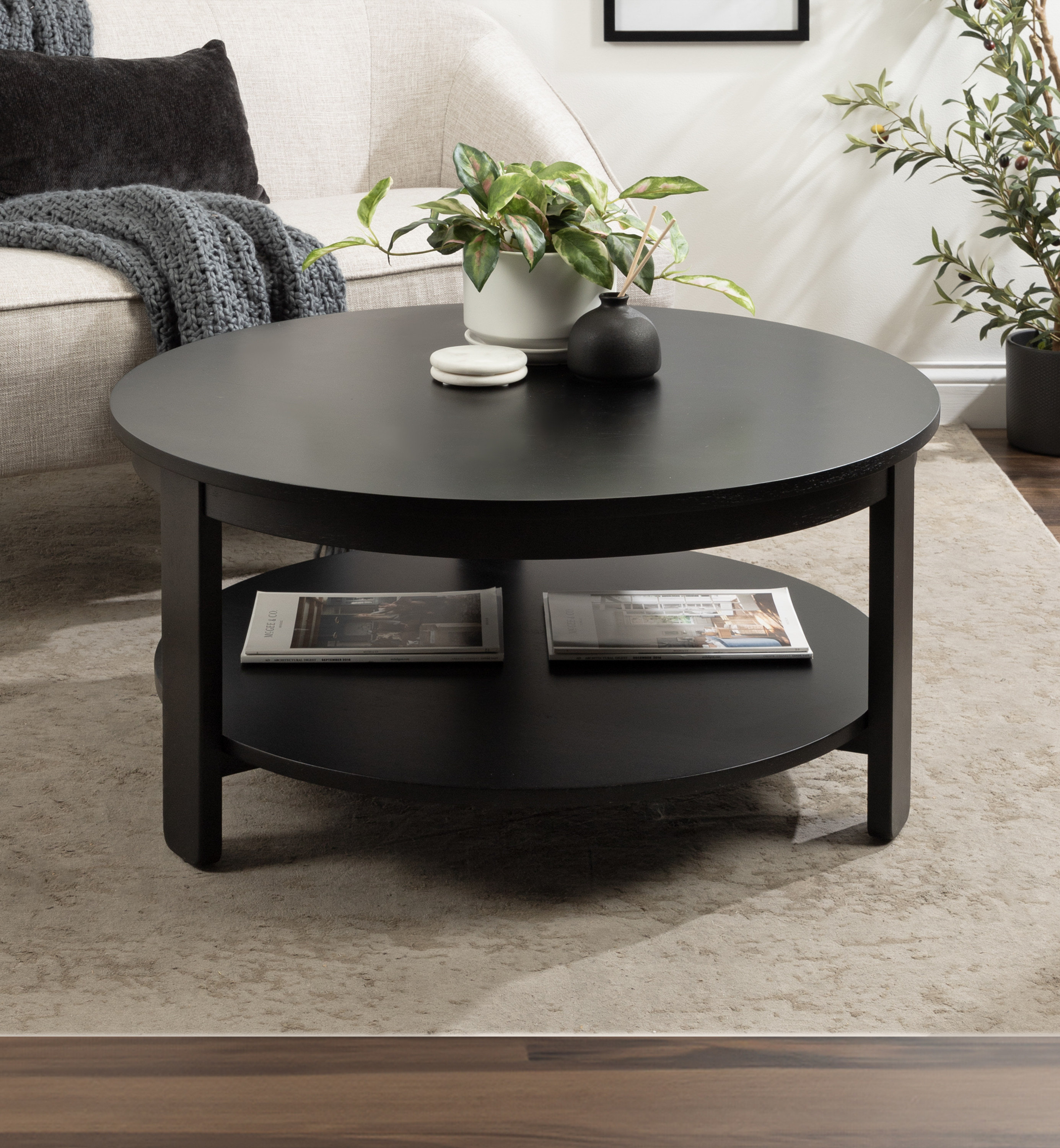 Latitude Run® Aamnah Prayash Tiered Round Living Room Coffee Table ...