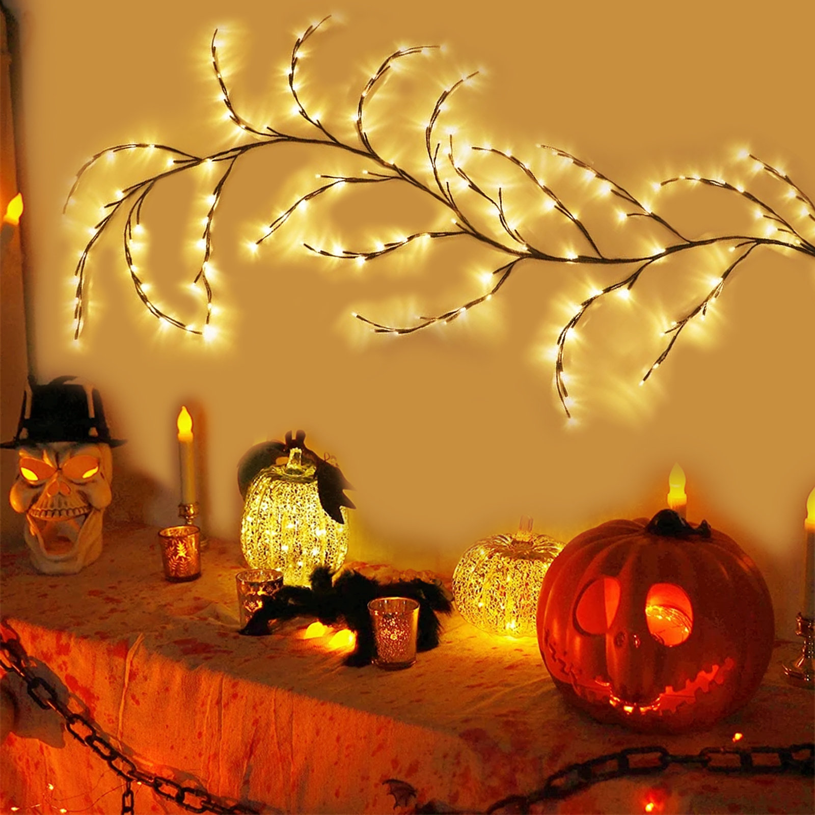 The Holiday Aisle® Juwana 7.55ft 144 Bulbs Indoor Bendable LED Branch ...