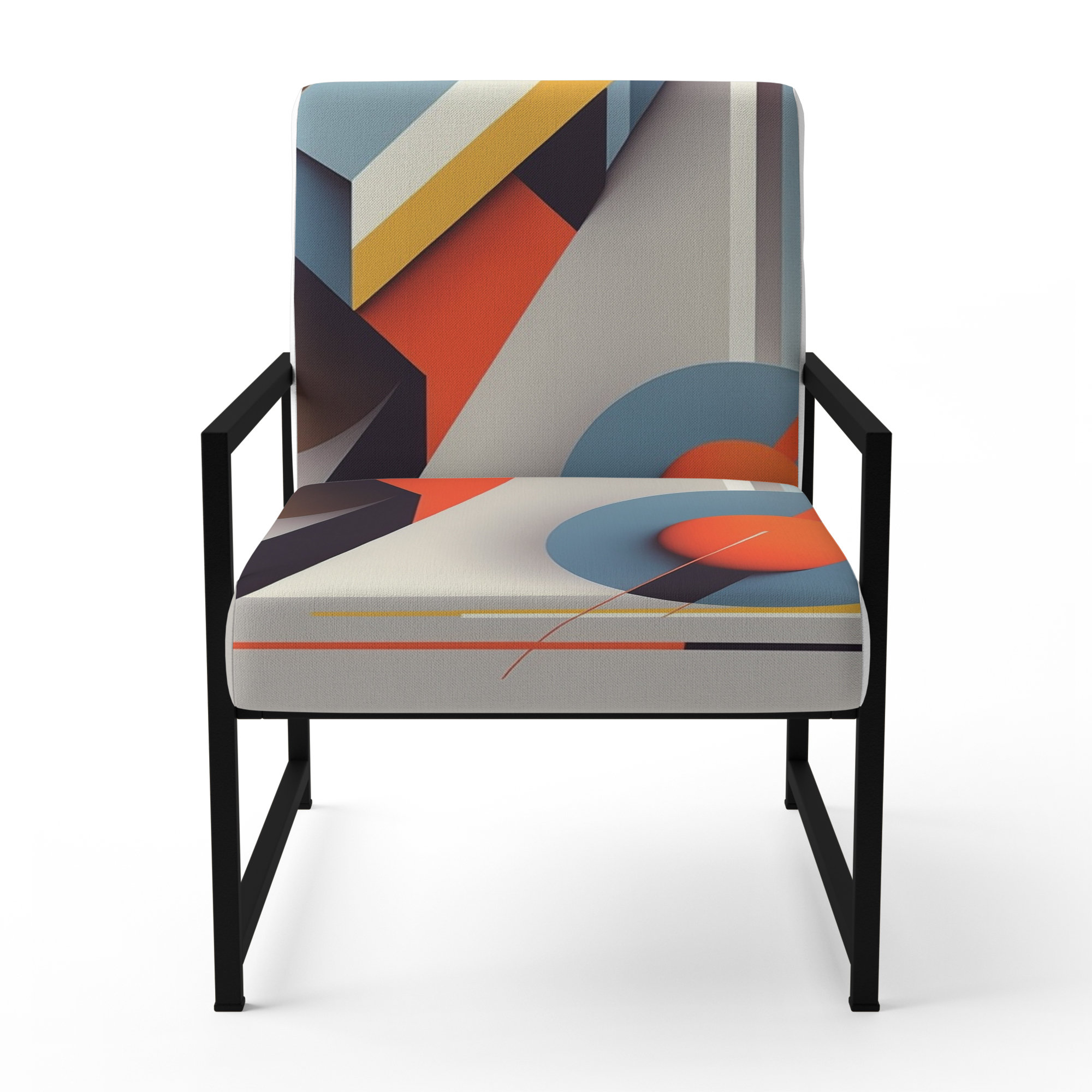 East Urban Home Daryanani - Upholstered Abstract Geometric Accent Arm ...