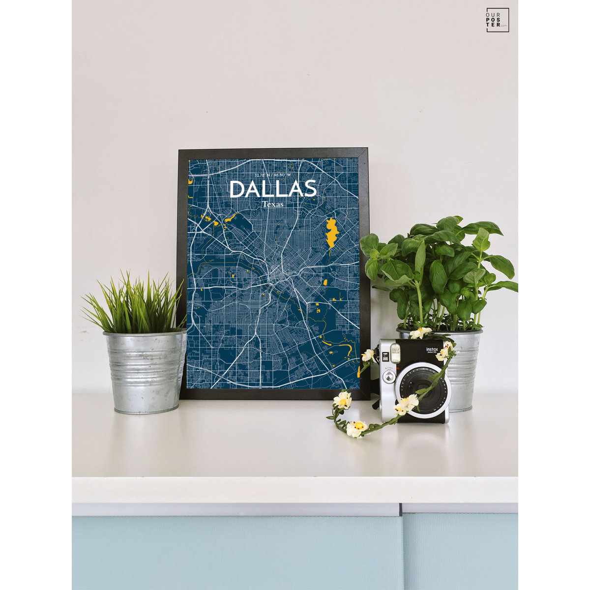 OurPoster.com 'Dallas City Map' Graphic Art Print Poster in Amuse | Wayfair