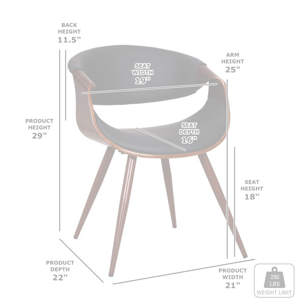 Mercury Row Tuohy Mid-Century Open Back Dining Chair in Fabric ...