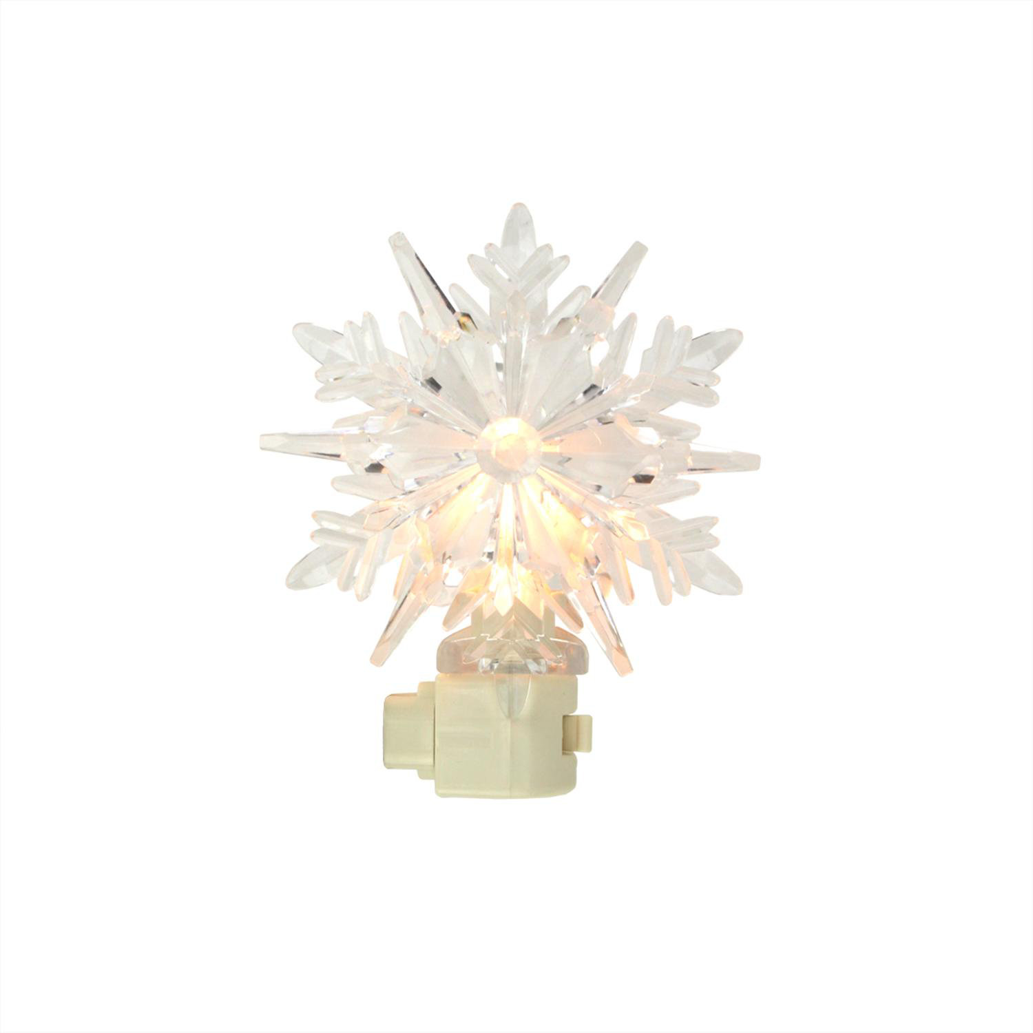 Northlight Seasonal 5.75" Clear Pre-Lit Snowflake C7 Christmas Night ...