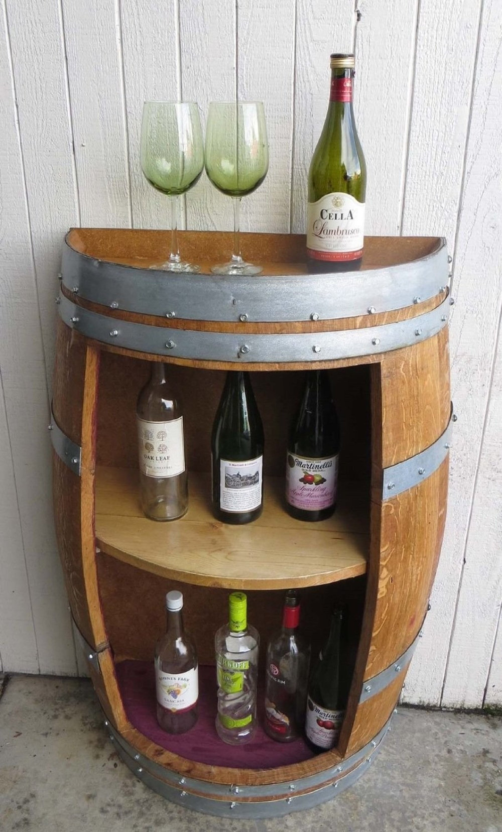 MGP Split Wine Barrel Shelf Stand, 36”H X 26"W X 10"D | Wayfair