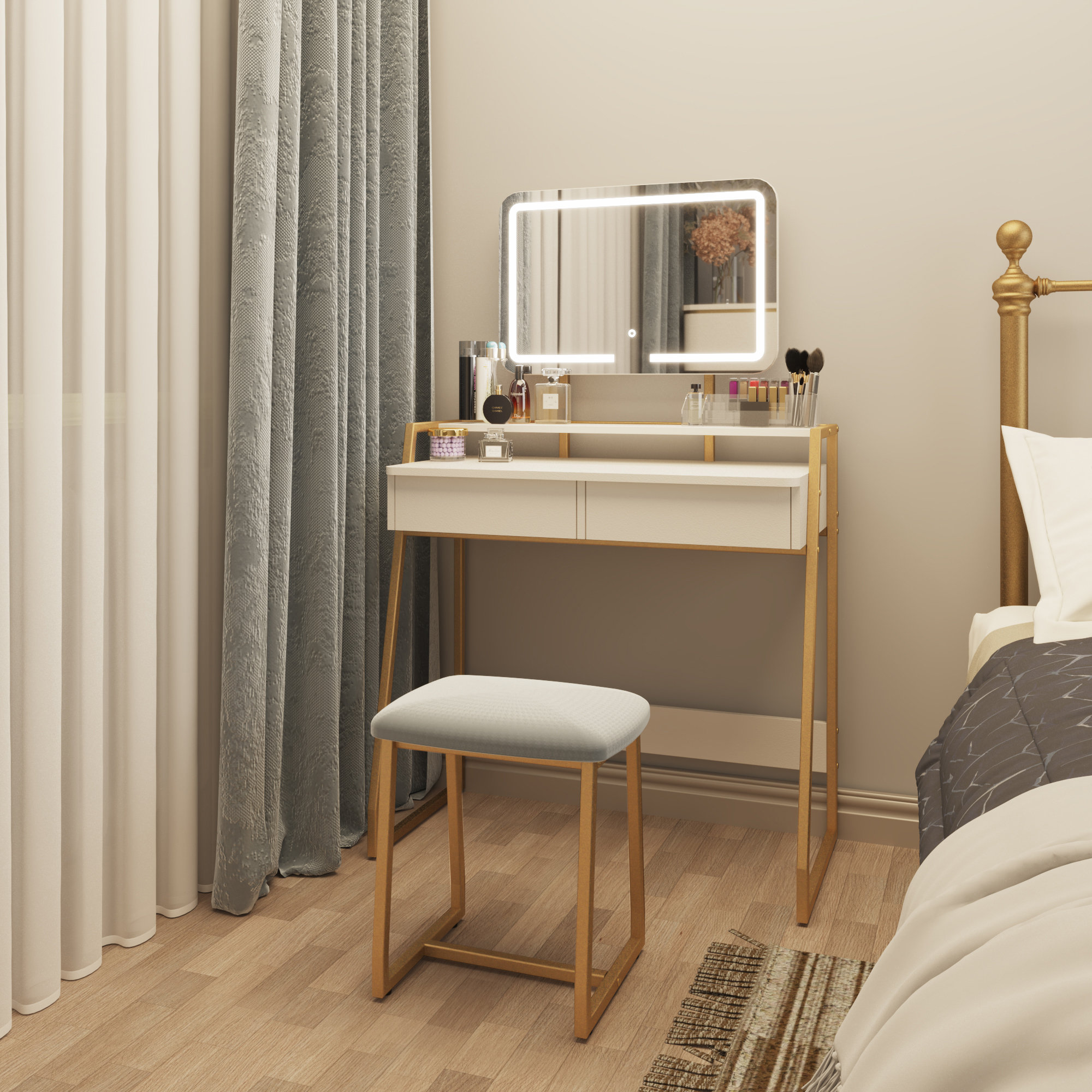 Mercer41 Vanity set with 3 colour mirrors - Wayfair Canada