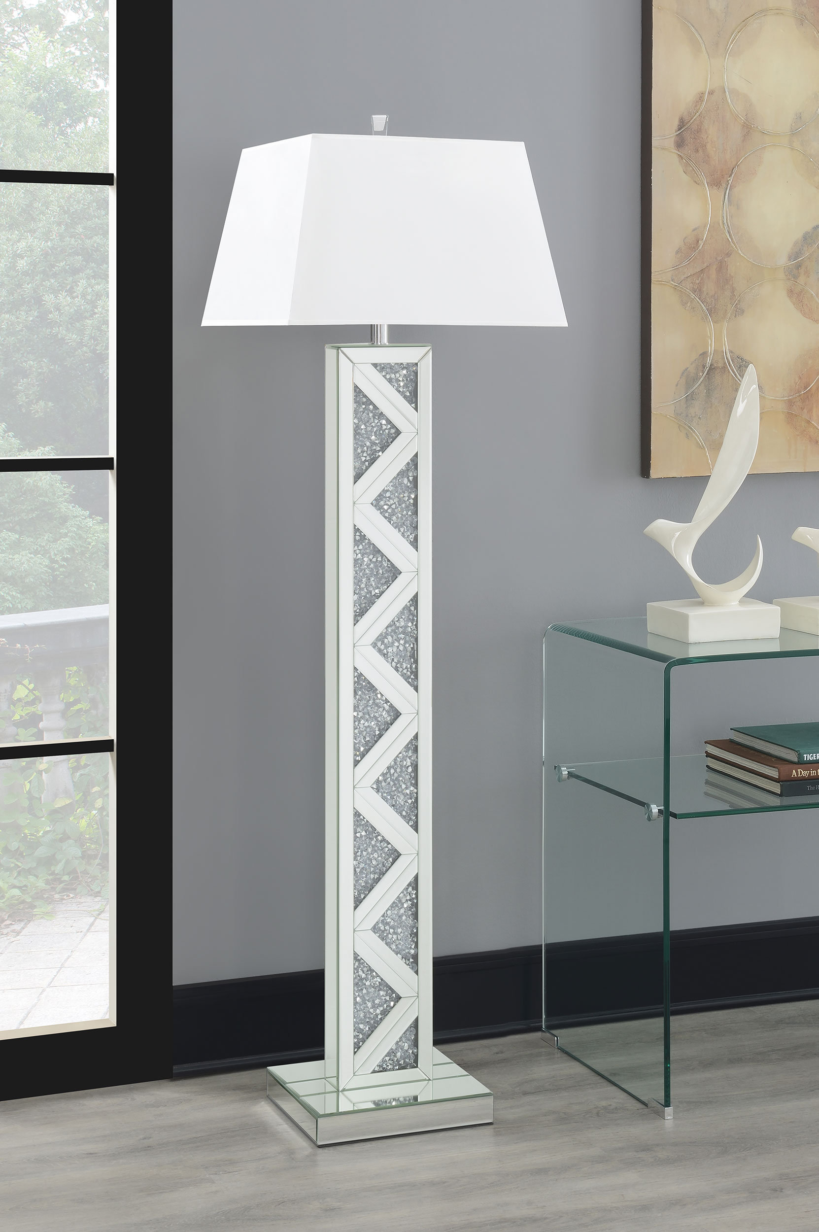 George Oliver Carmen 65-inch Empire Mirrored Acrylic Fleeton Silver ...