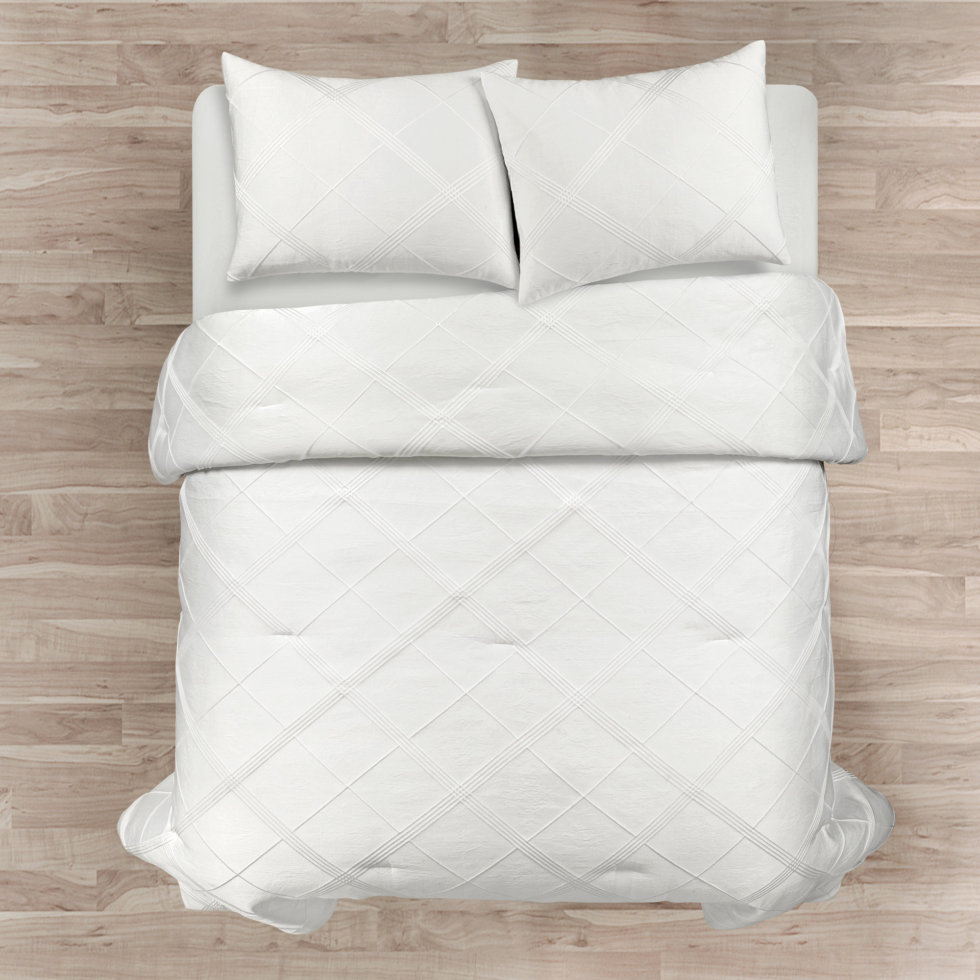 Lush Decor Pure White Microfiber 3 Piece Comforter Set & Reviews | Wayfair