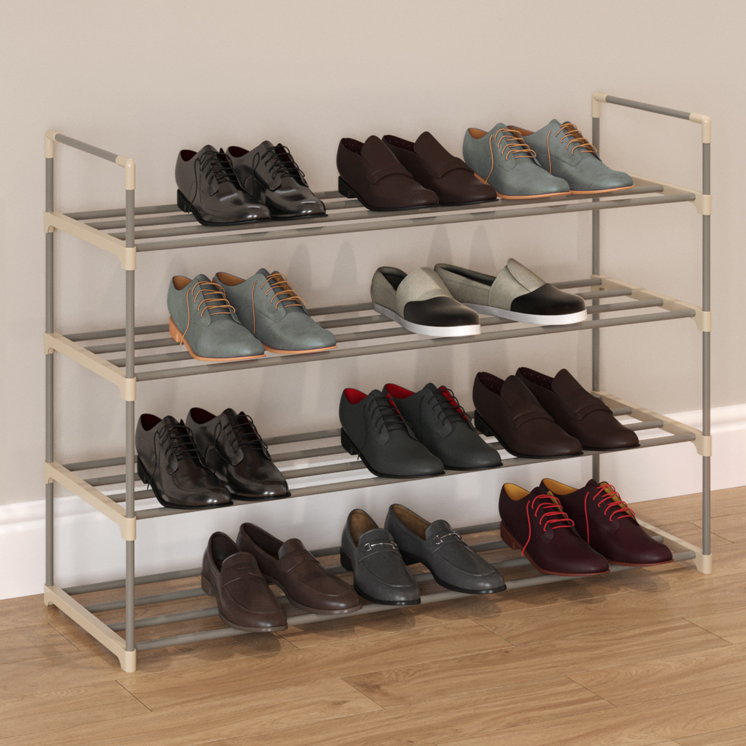 Rebrilliant Free Standing Shoe Racks, 4-Tier Shoe Organizer Shelves ...