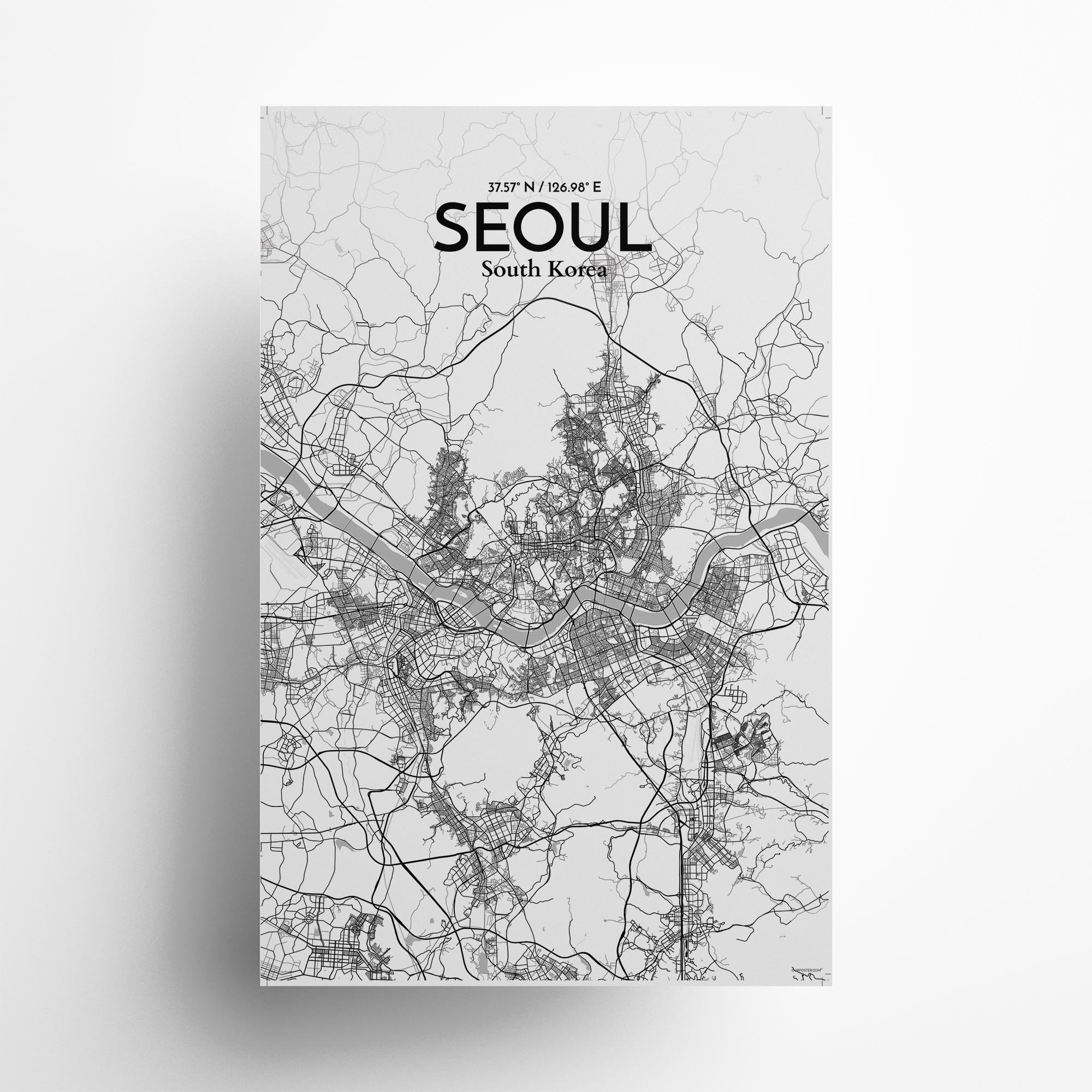 Borough Wharf Seoul City Map in Tones - Unframed Graphic Art | Wayfair.ie