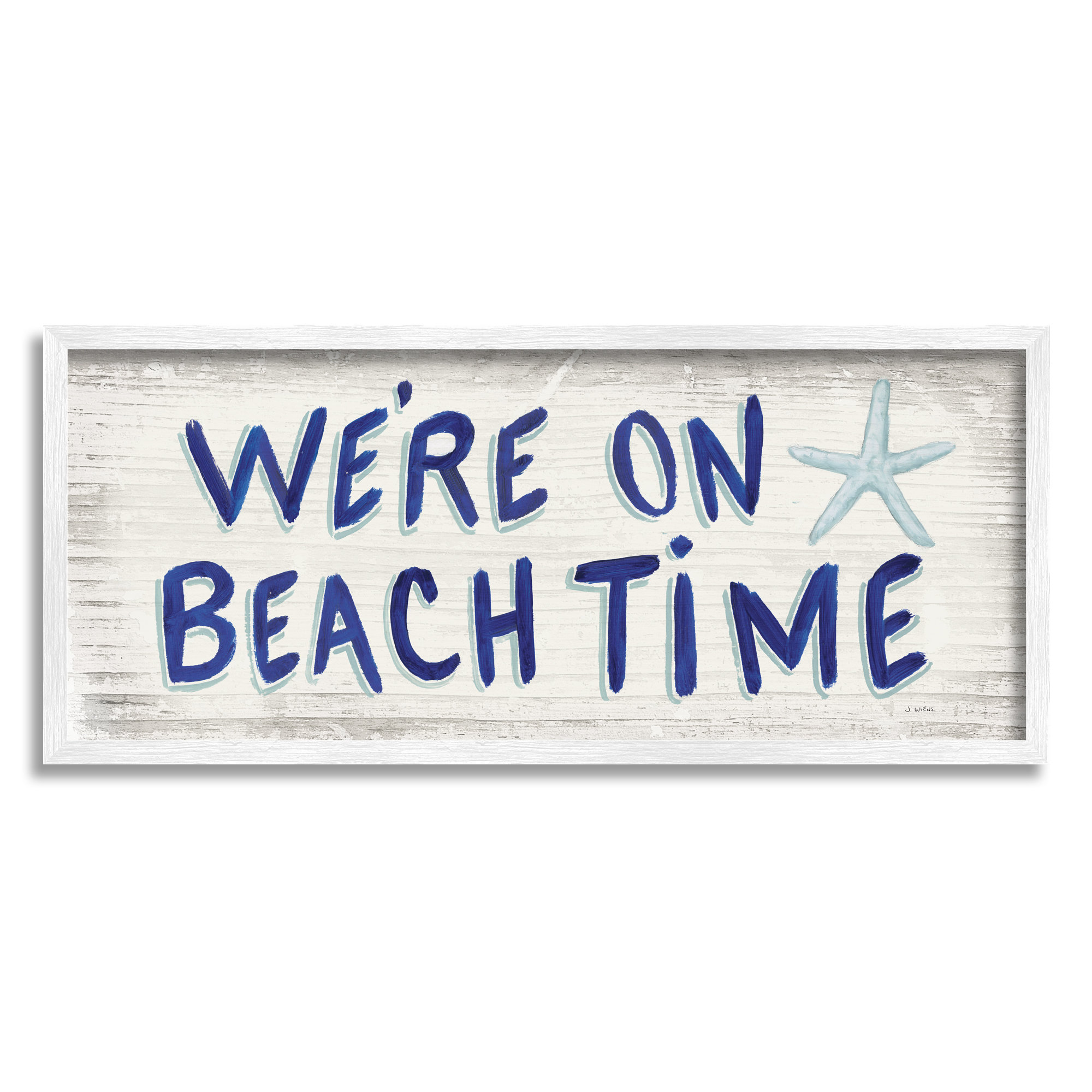 Highland Dunes On Beach Time Phrase Framed Giclee Art Design By James ...