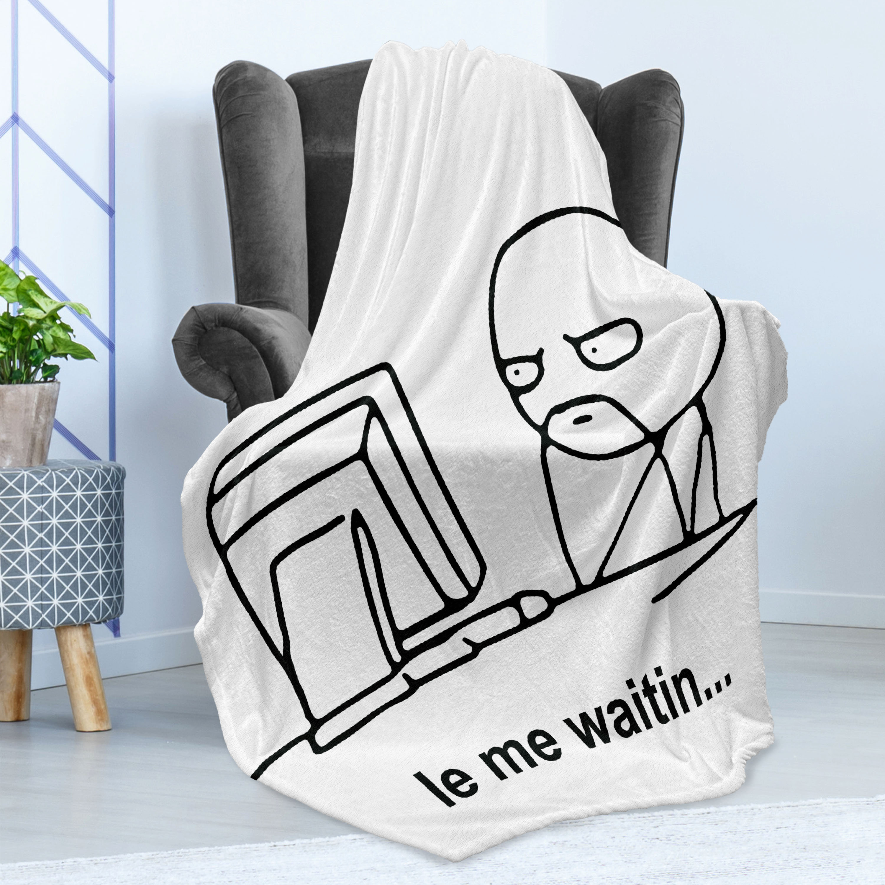 Ambesonne Humor Fleece Throw Blanket Fun Comics Meme Face Black and ...