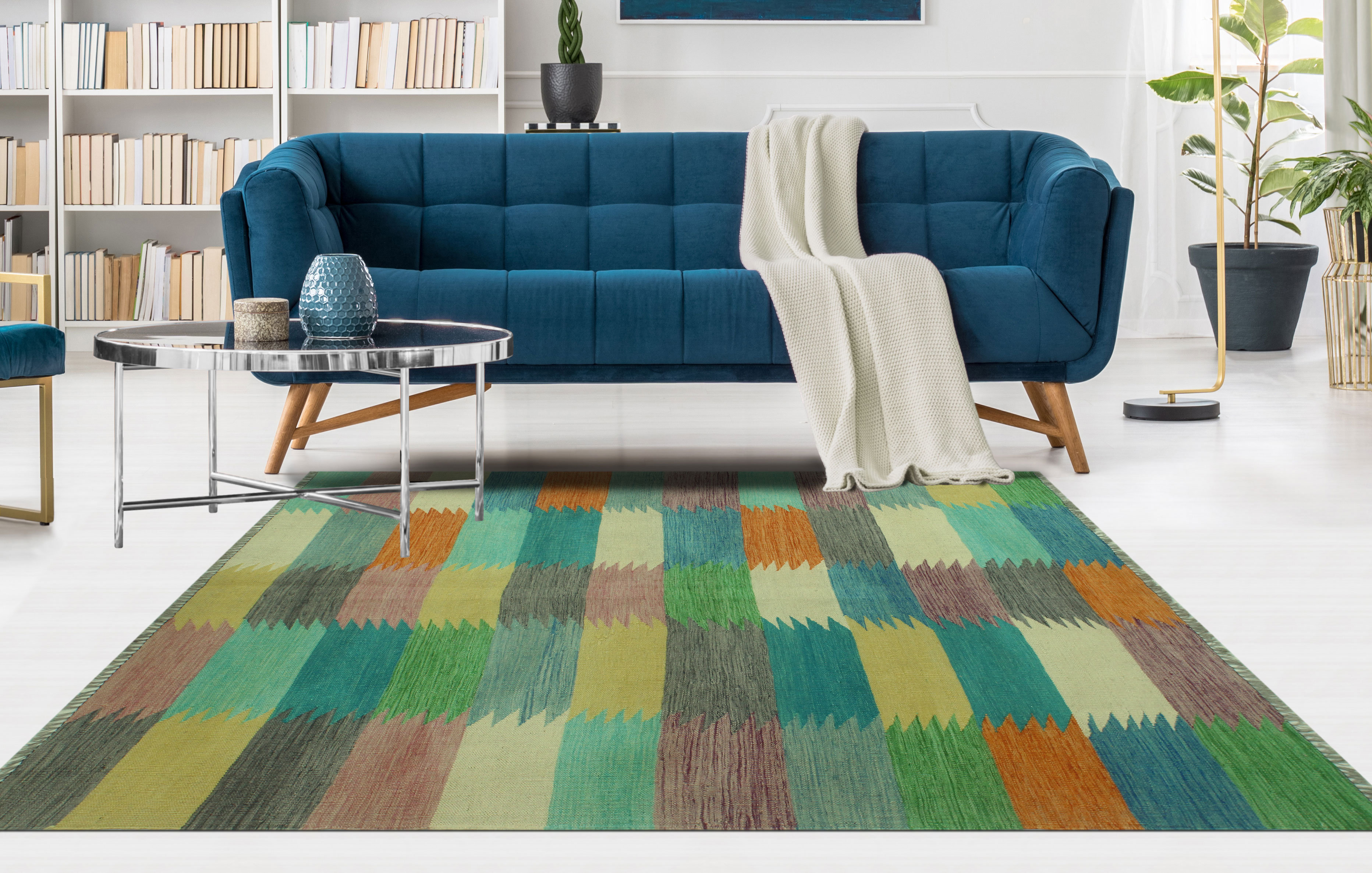 Union Rustic Winchester Kilim Inez Turquoise Rug | Wayfair