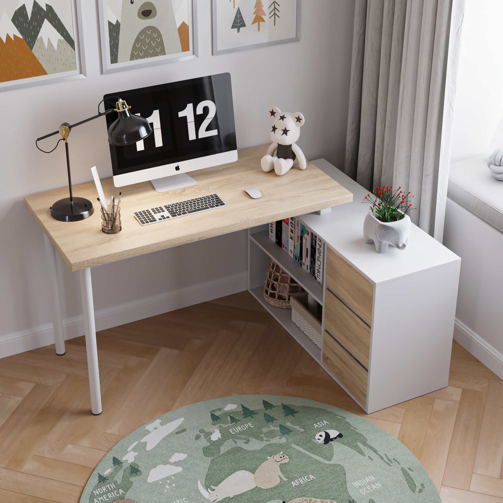 Latitude Run® Shalonda L-shaped Home Office Computer Desk - Wayfair Canada