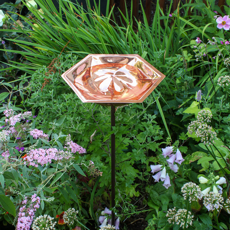 August Grove® Copper Bee Fountain and Birdbath with Stake & Reviews ...