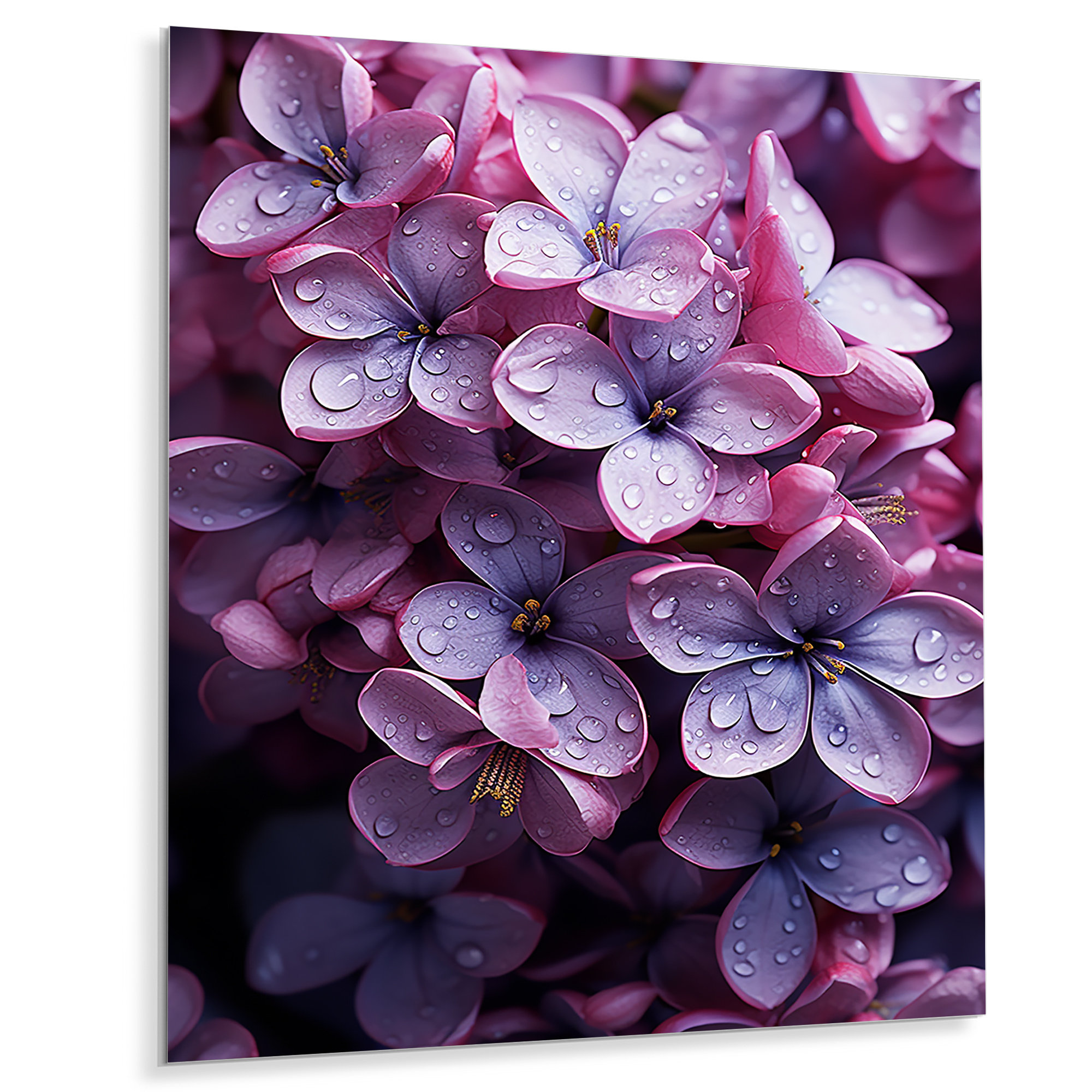 Ebern Designs Flowers Whispering Lilacs - Floral Metal Wall Art Prints ...