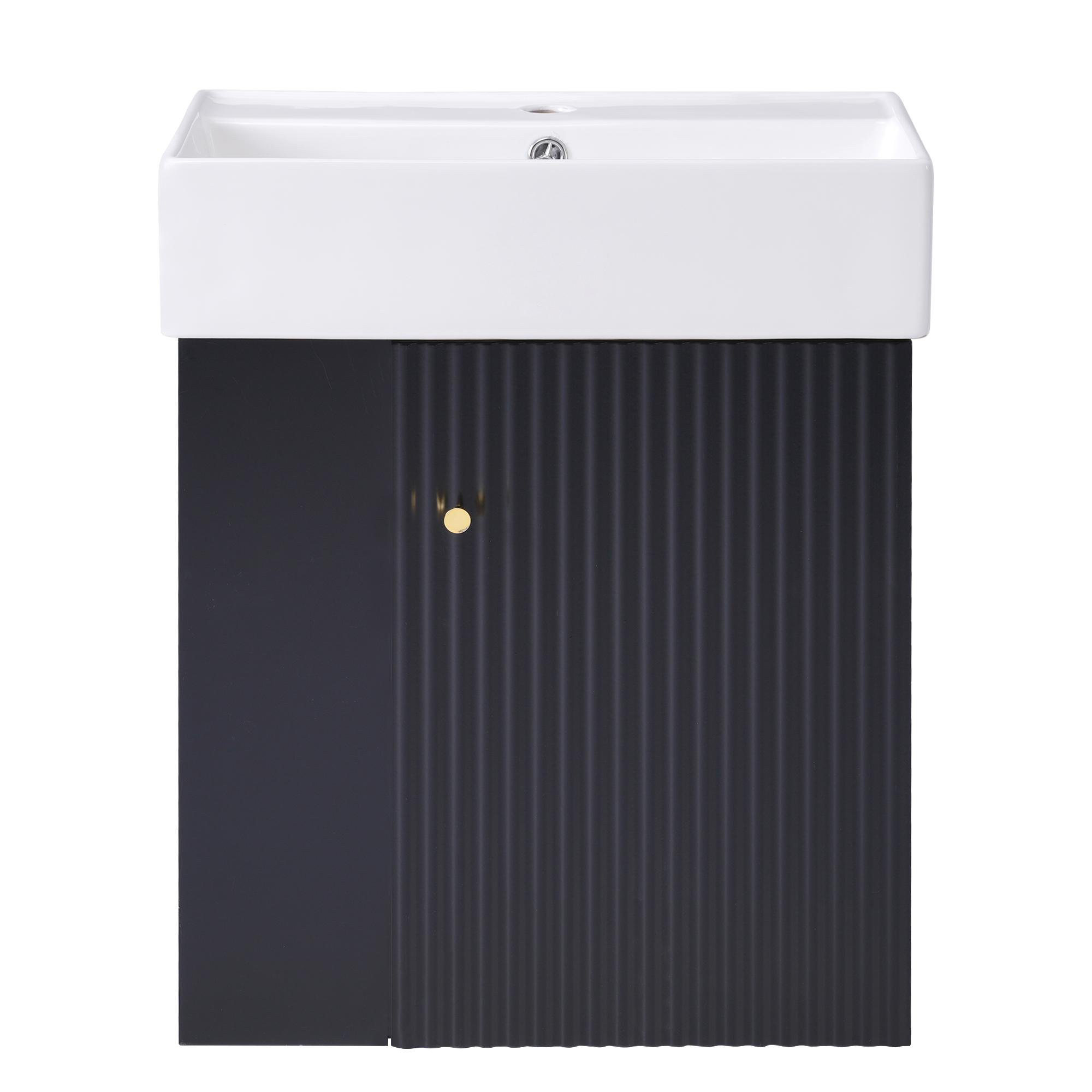 Wrought Studio™ 21.6" Floating Bathroom Vanity with Ceramic Basin | Wayfair