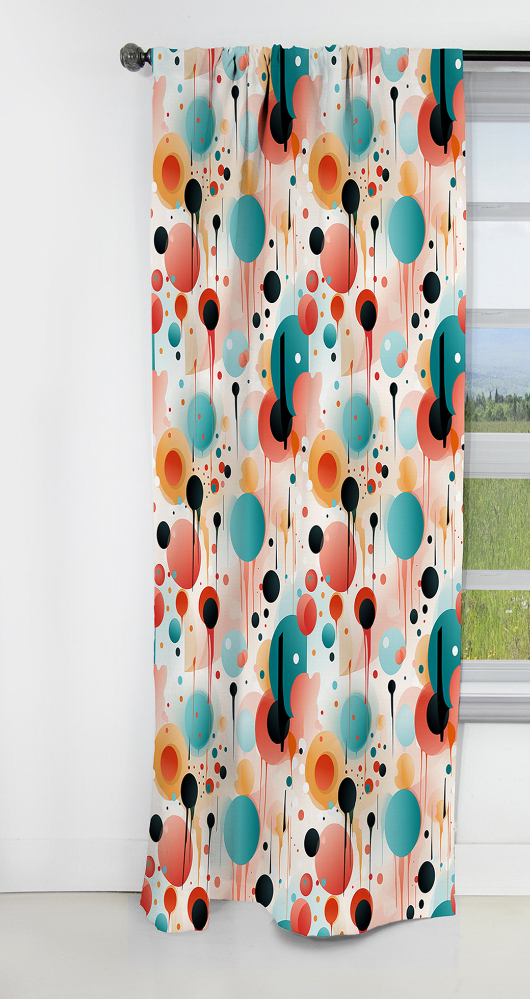 Design Art Futurist Polka Nexus VII - Abstract Curtain - Blackout ...