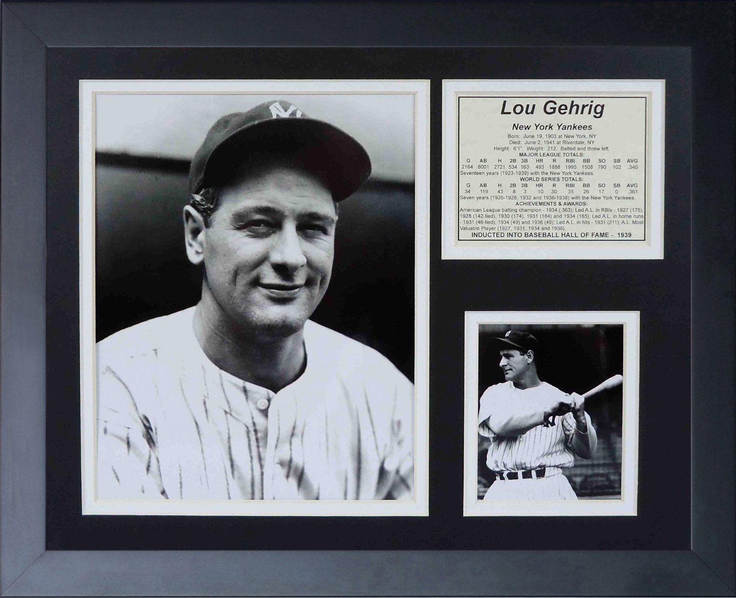 Legends Never Die Lou Gehrig Framed Memorabilia | Wayfair