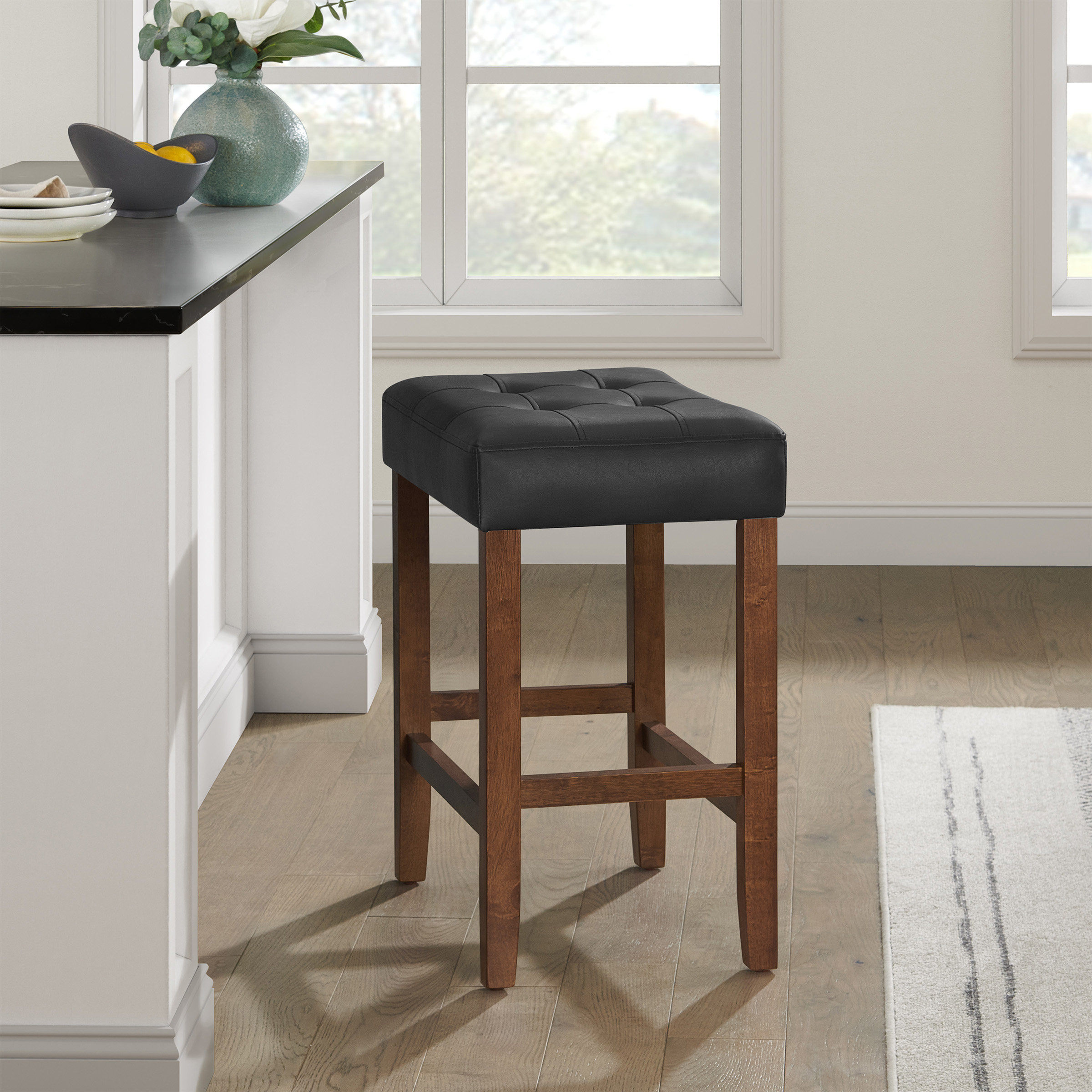 Winston Porter Suneta Backless Counter Height Stool True PU | Wayfair
