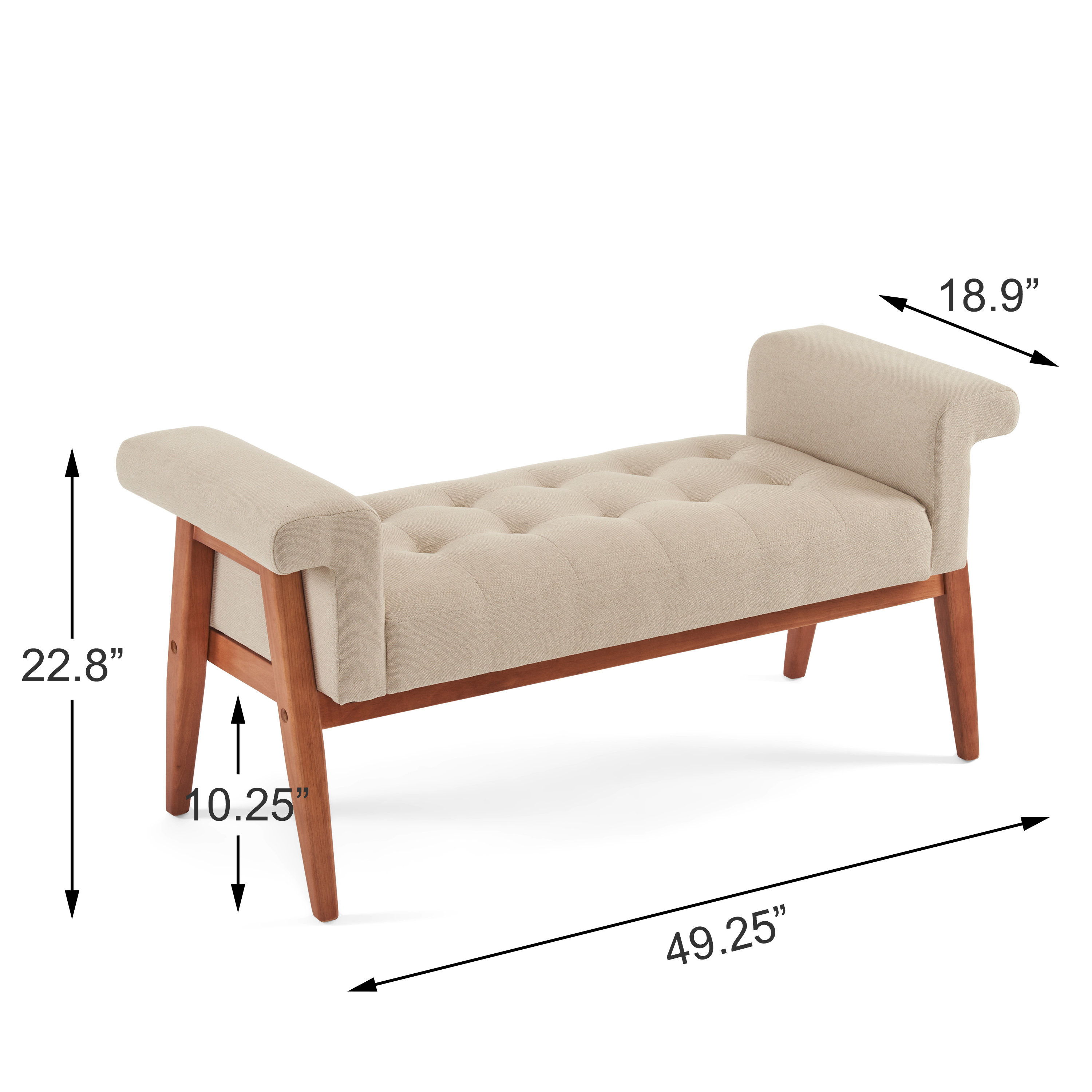 George Oliver Dunaway Elegant Linen Tufted Bench | Wayfair