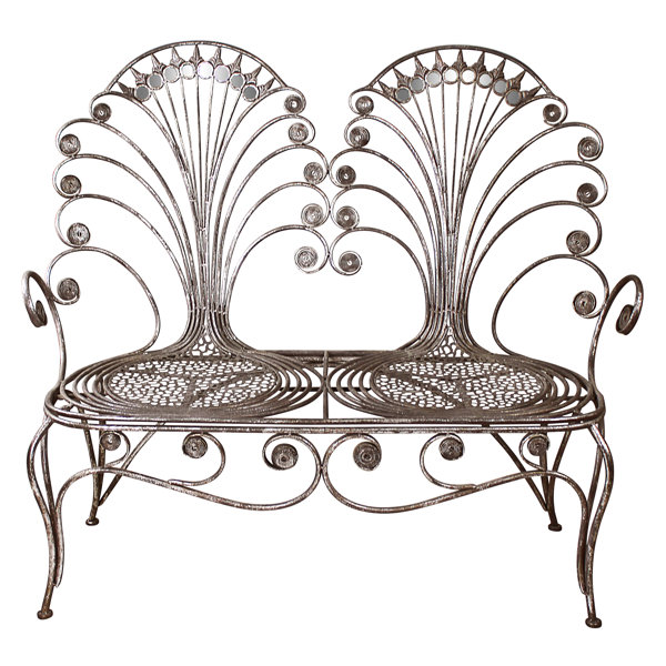 Design Toscano Grand Peacock Metal Garden Loveseat Bench & Reviews ...