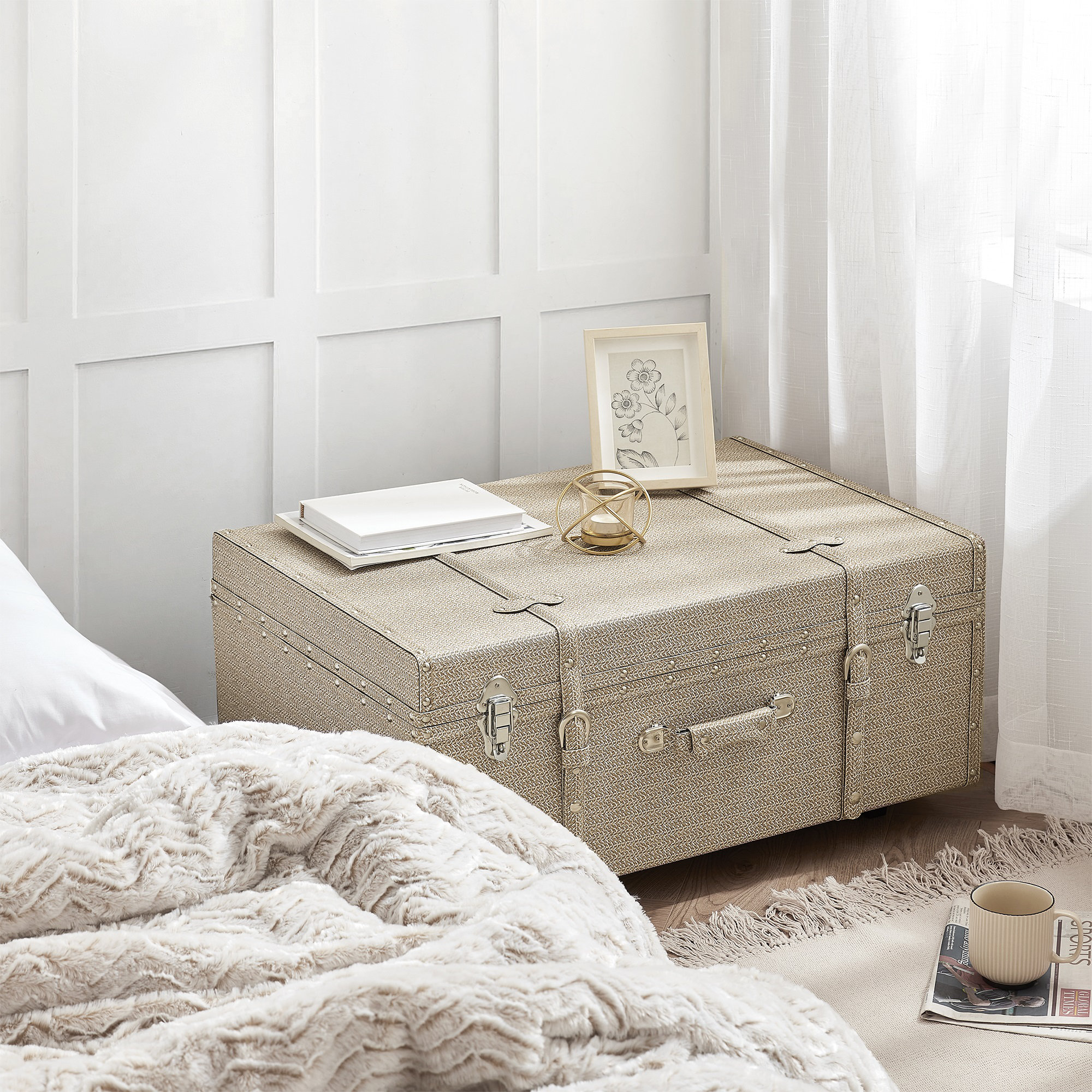 DormCo Texture Brand Trunk - Taupe Weave - Wayfair Canada