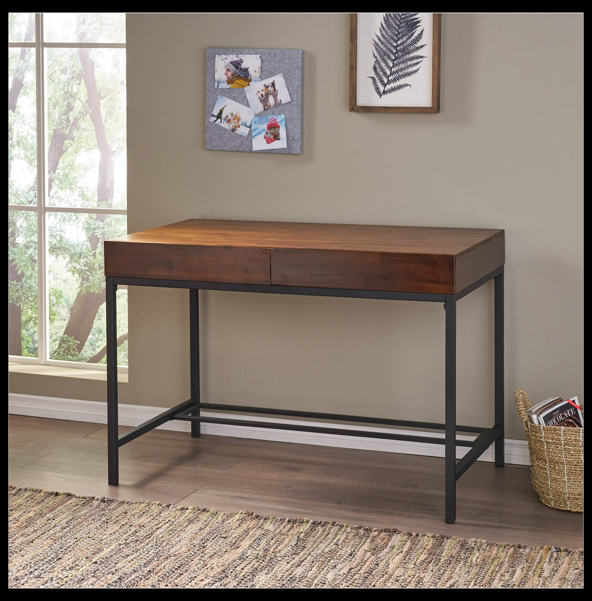 17 Stories Parbel 61'' W Rectangle Writing Desk | Wayfair