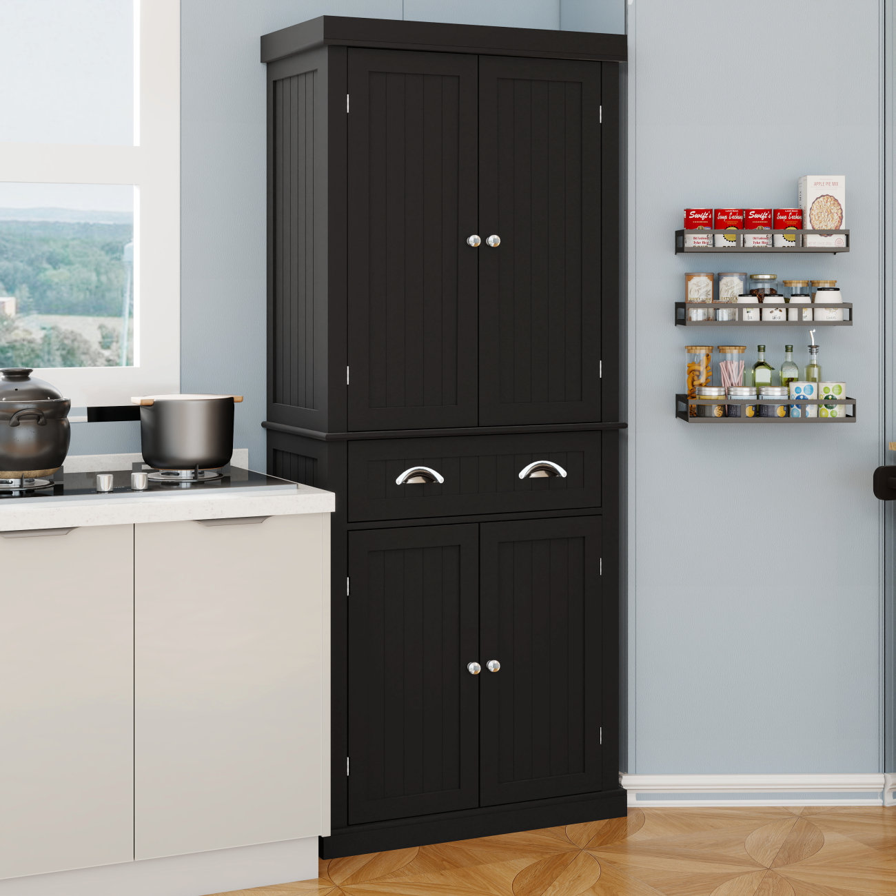 Ophelia & Co. Armoire de rangement pour garde-manger de 71 po, avec 4 ...