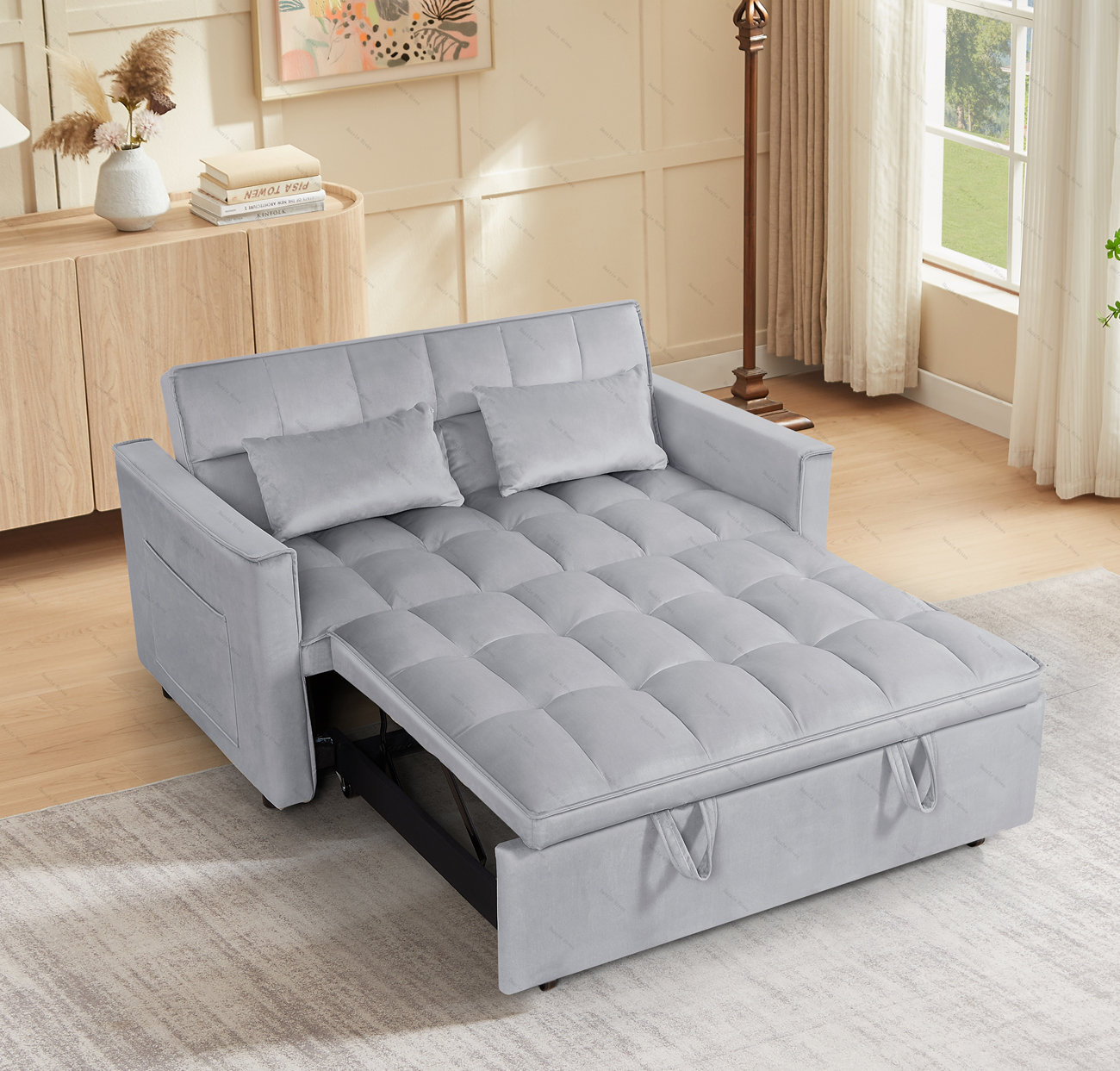 Latitude Run® 54inch adjustable backrest sofa or sofa bed, futon sofa ...