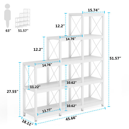 Latitude Run® Haariys Unfinished Step Bookcase & Reviews | Wayfair