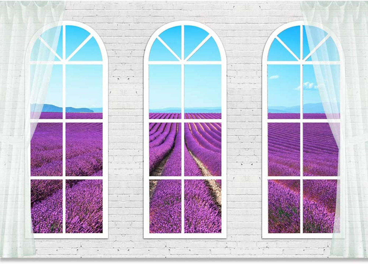 IDEA4WALL Window View Curtain Wall Mural | Wayfair